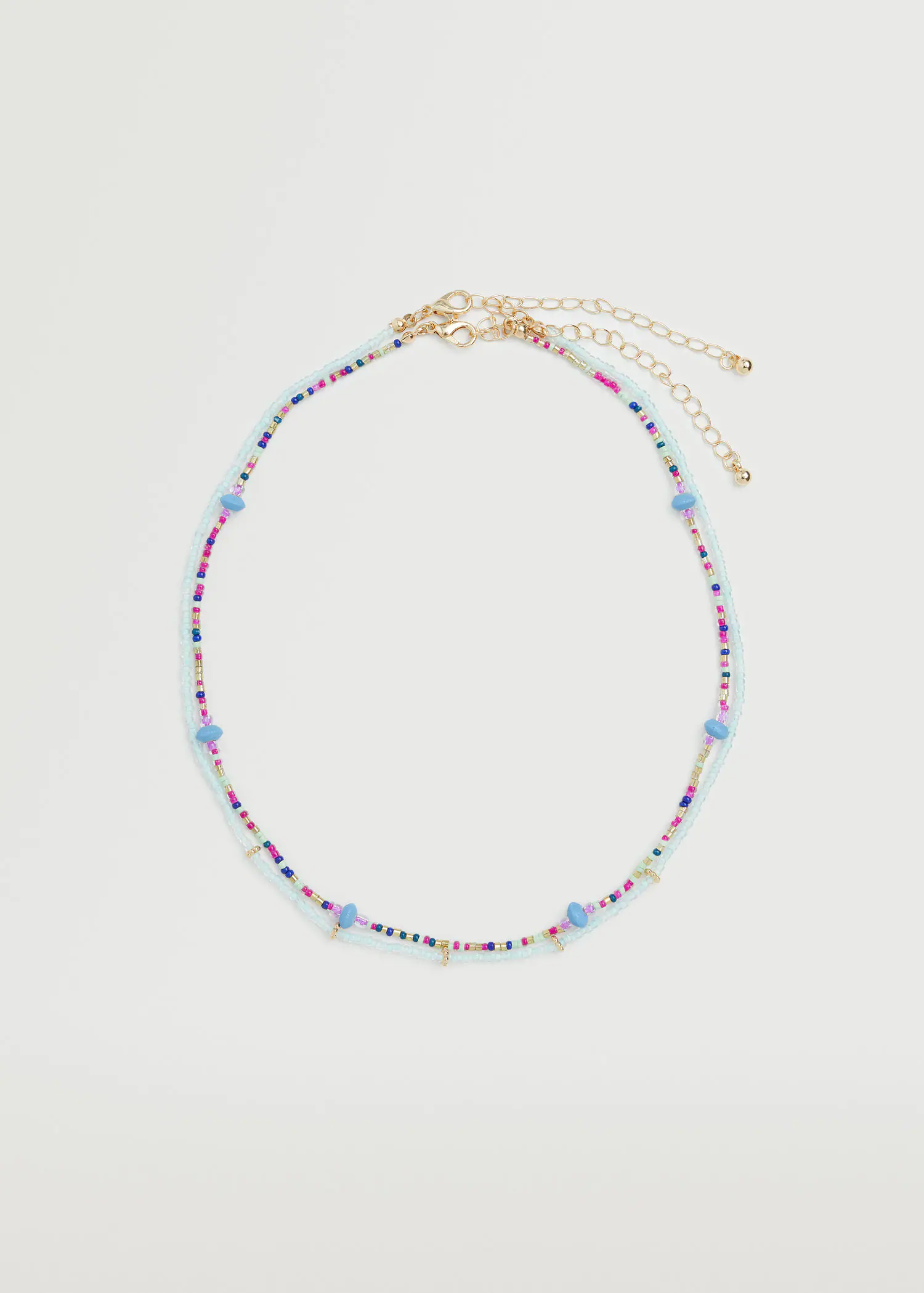 MANGO Crystal Necklace Pack in Pastel Green | endource