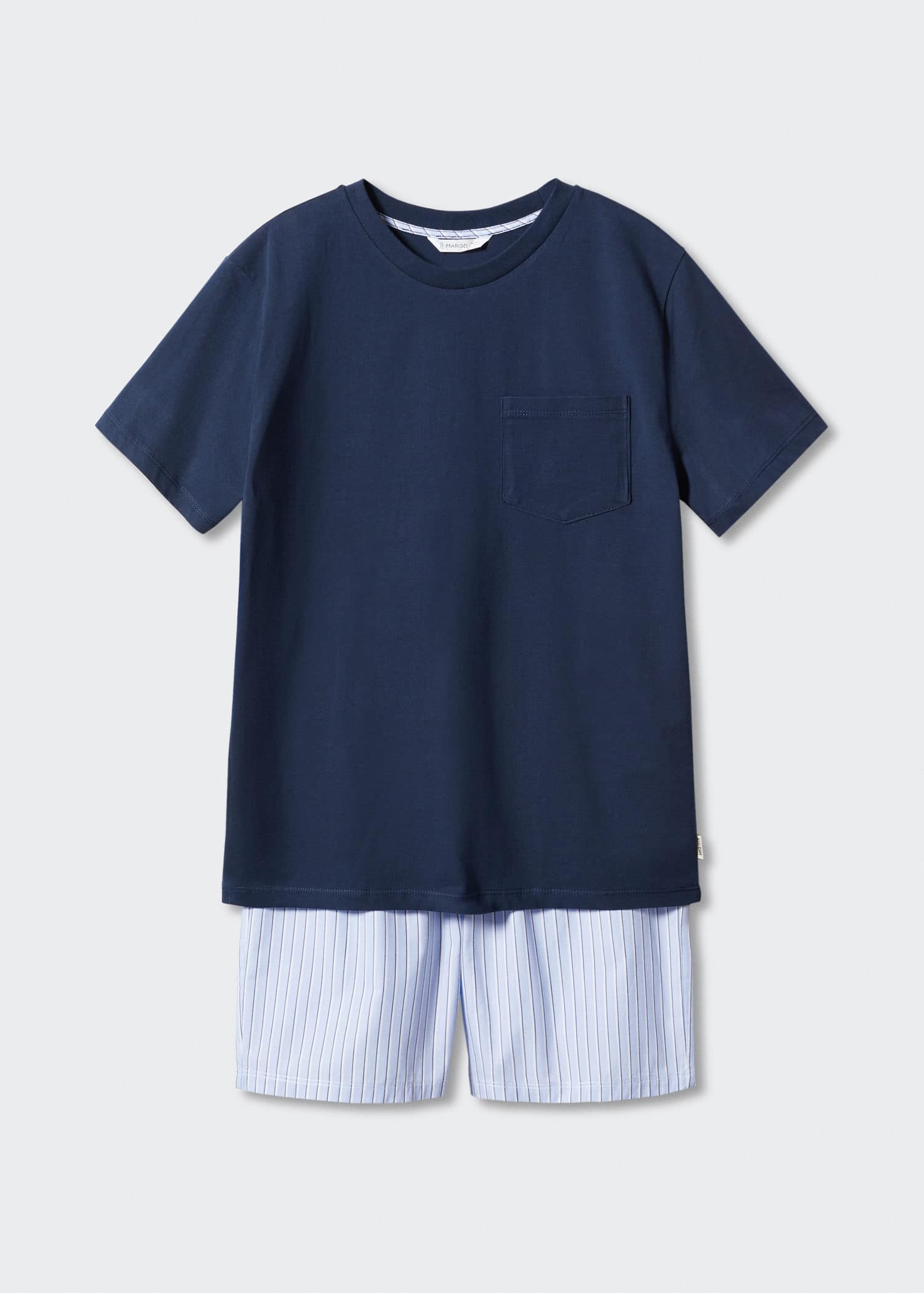 MANGO Short Cotton Pyjamas in Blue | endource