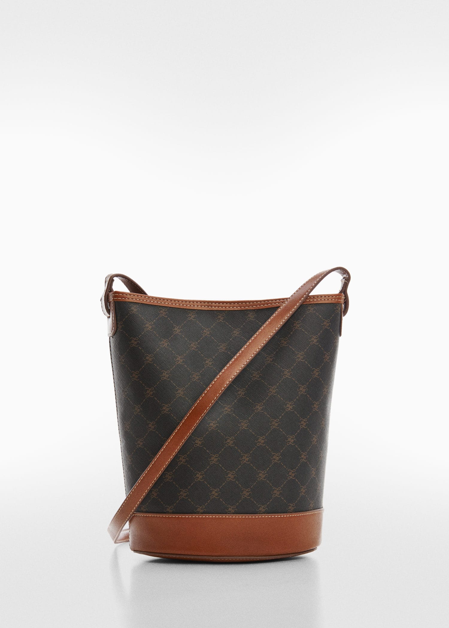MANGO Bucket Bag With Printed Logo in Brown | endource