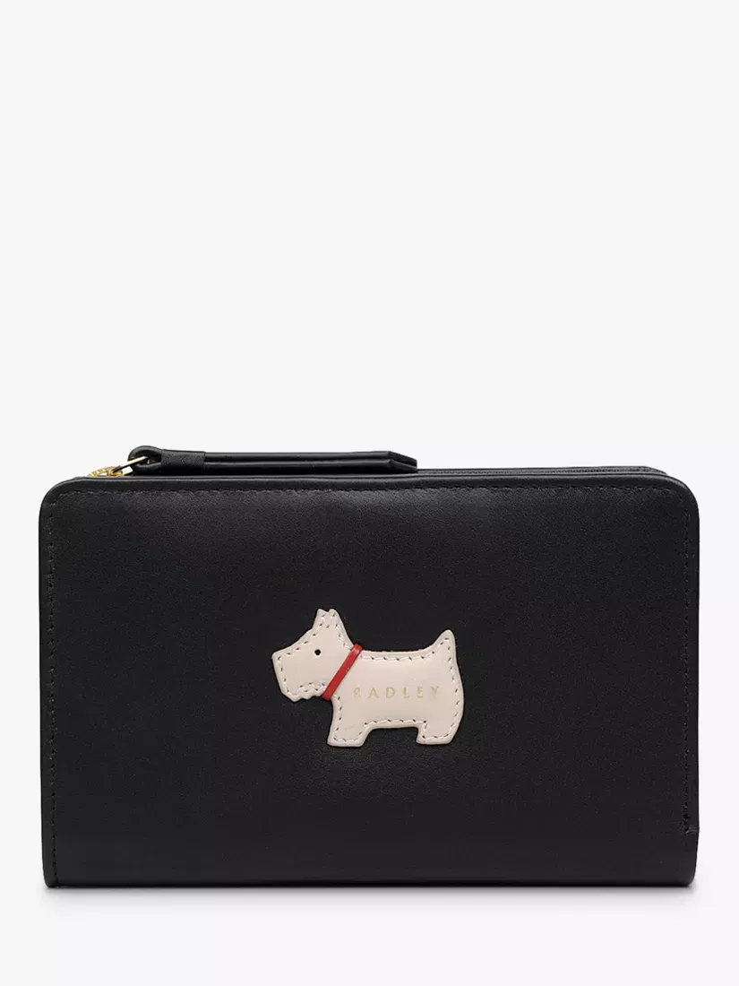 RADLEY Heritage Dog Medium Leather Zip Purse in Black | endource