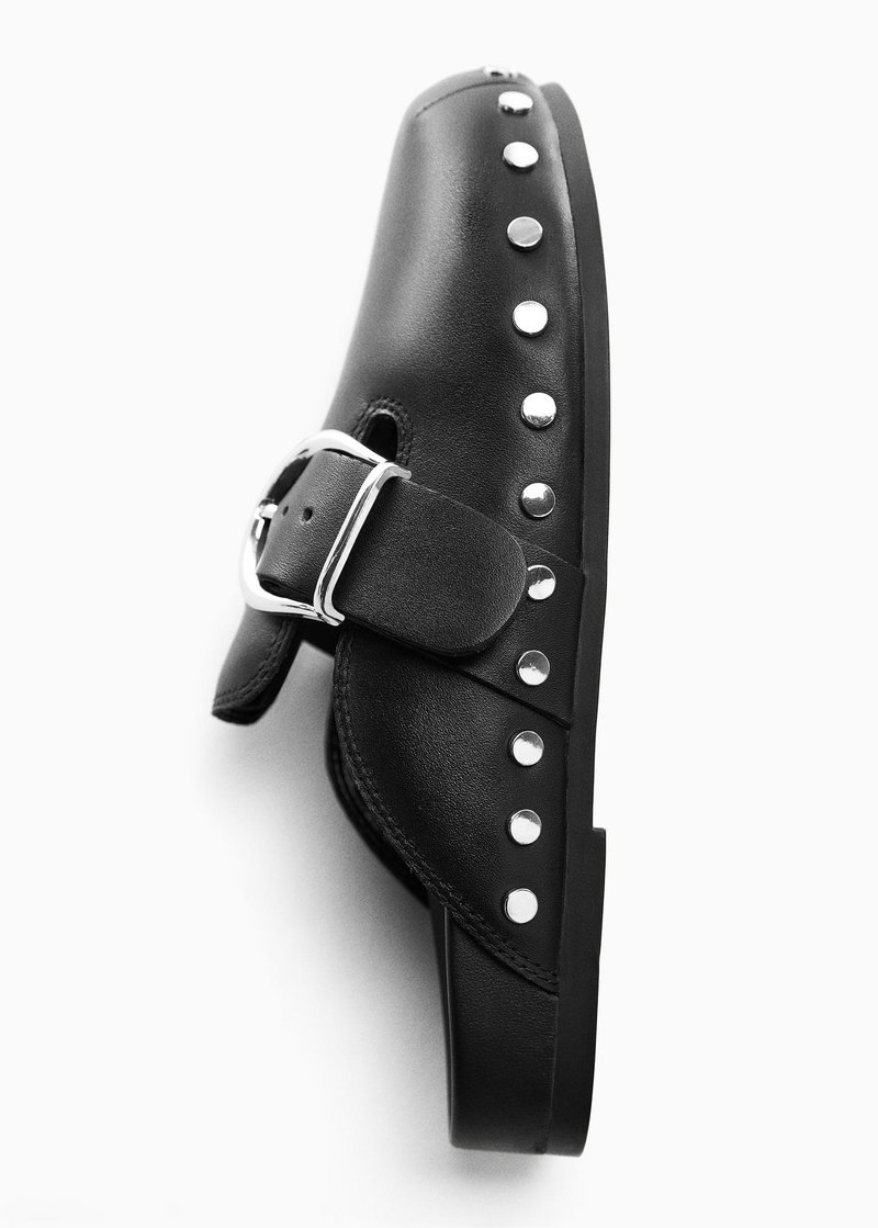 MANGO Studded Leather Clog in Black | endource