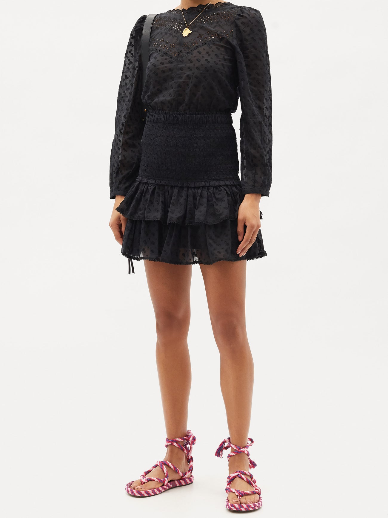 MARANT ÉTOILE Taziae Broderie-Anglaise Cotton-Voile Top | endource