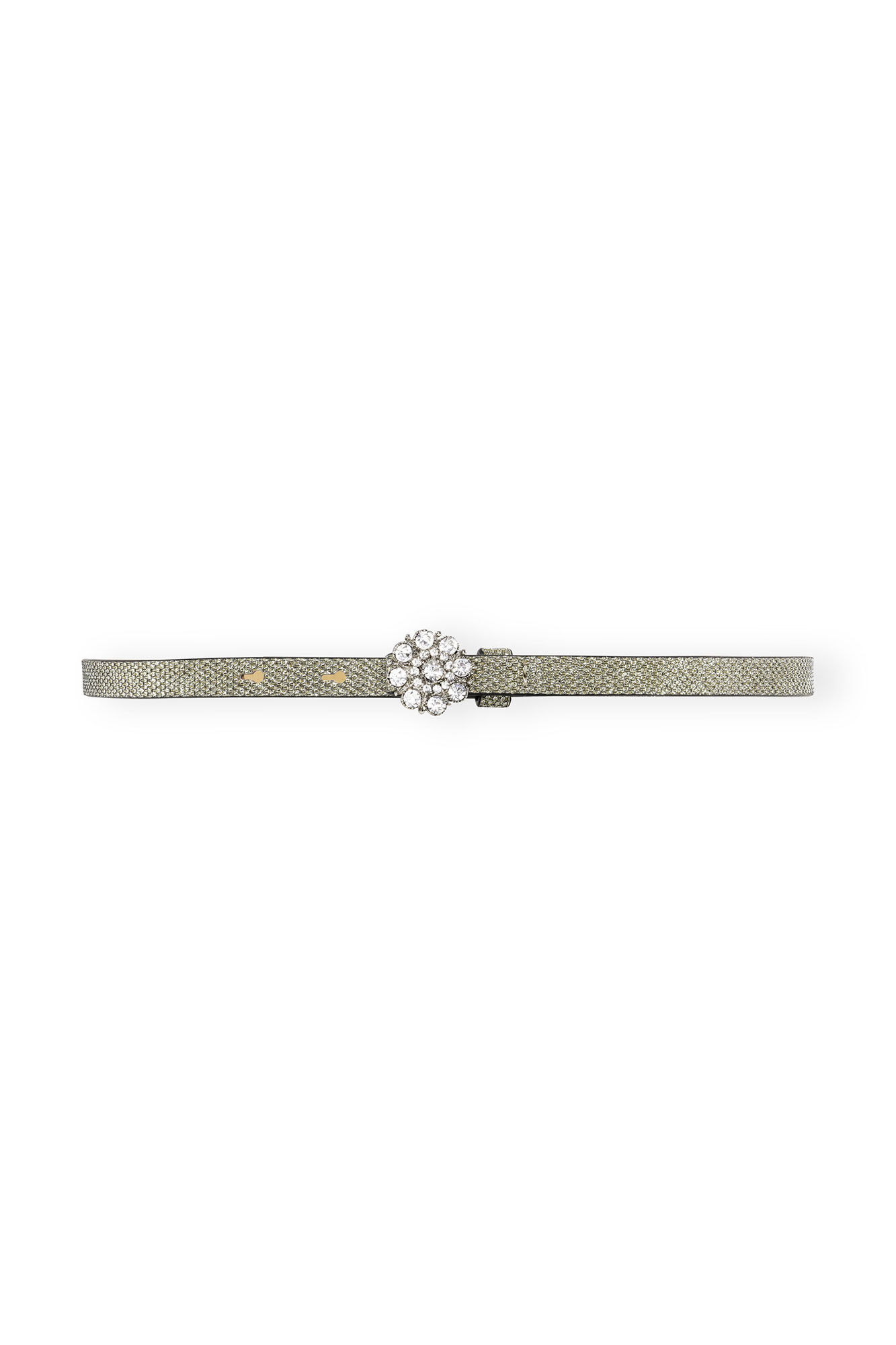 GANNI Jewel Thin Glitter Waist Belt in Gold | endource