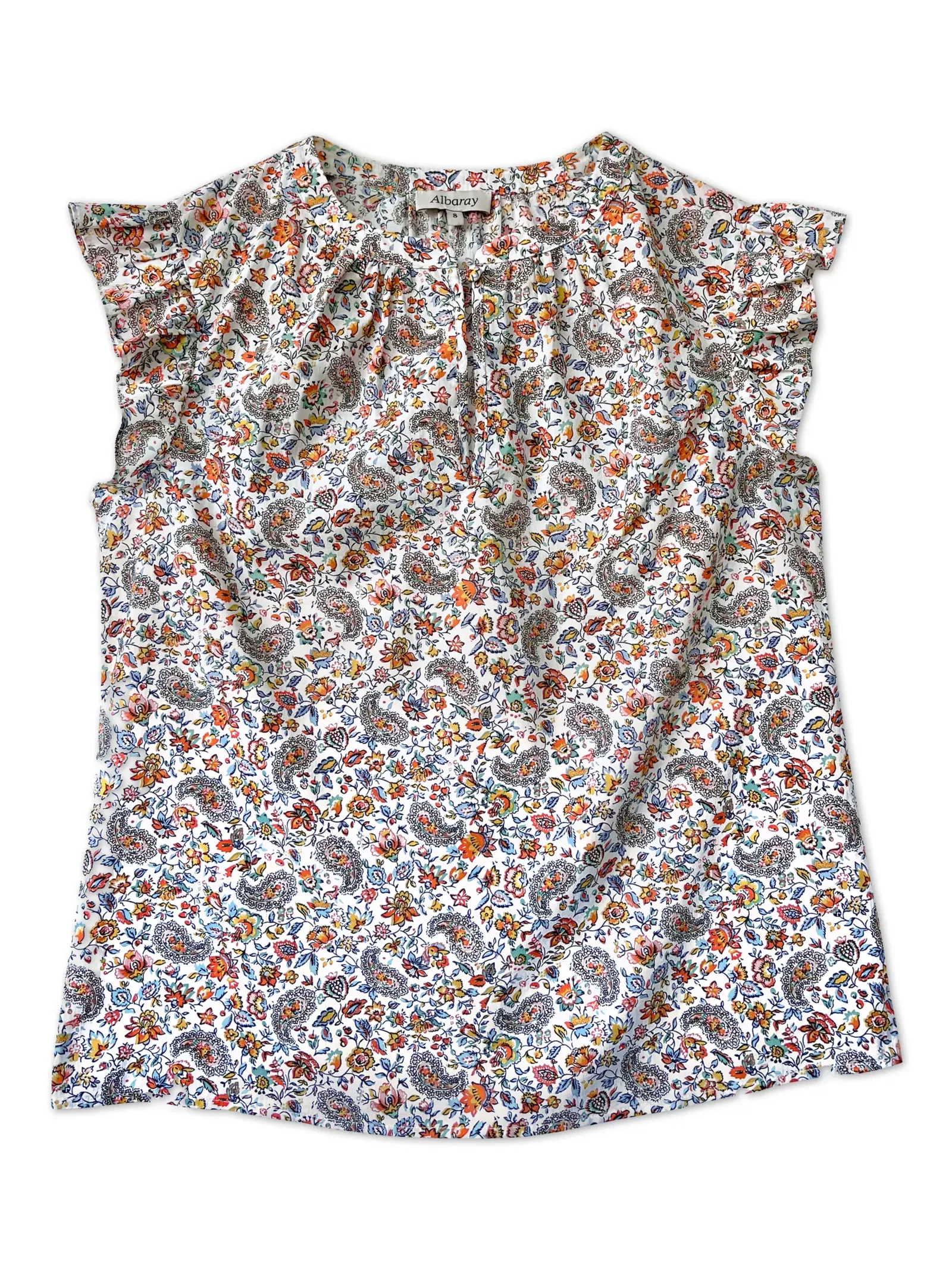 ALBARAY Pretty Paisley Ruffle Sleeve Top in Multi | endource