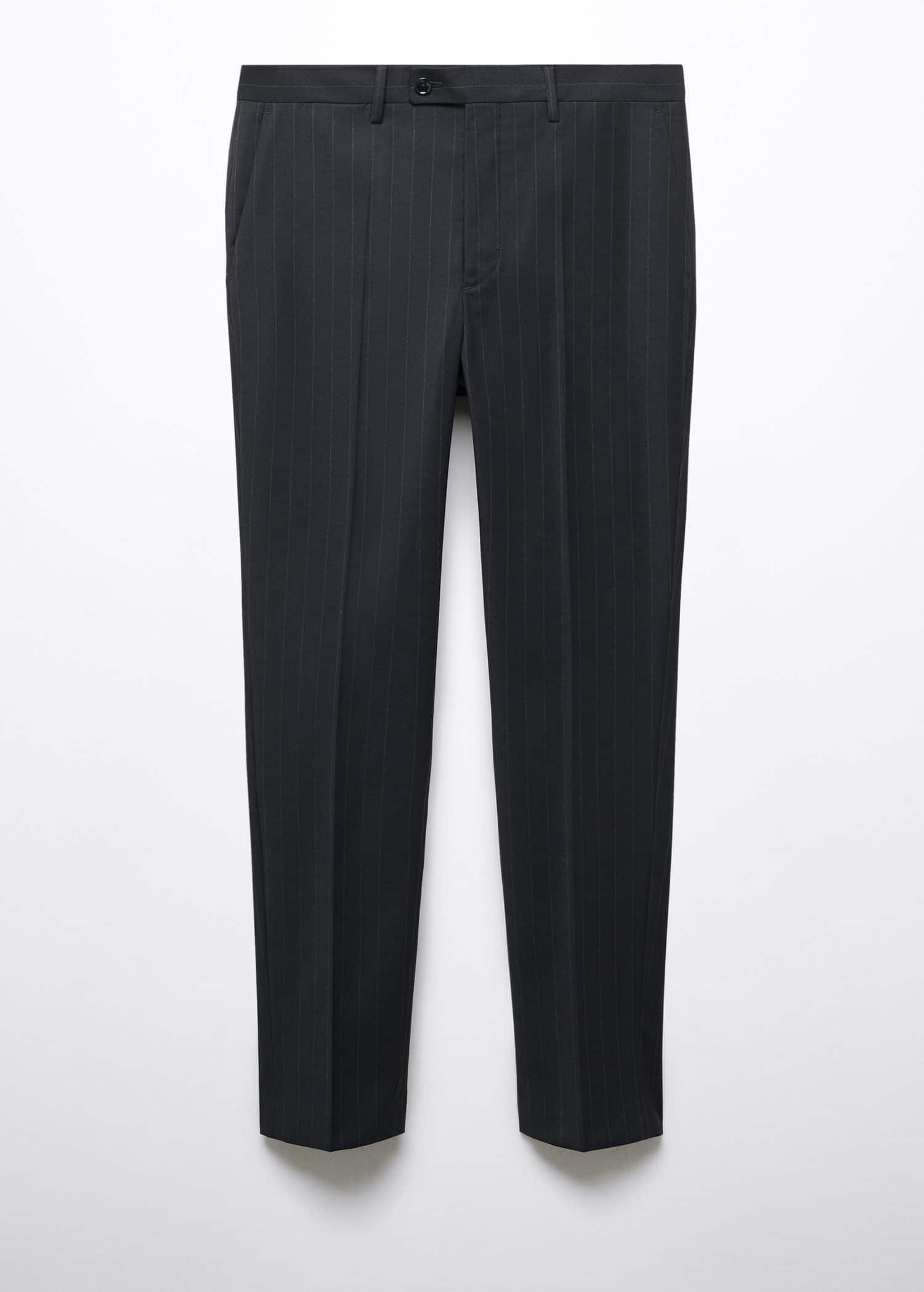 MANGO Stretch Fabric Slim-Fit Suit Pants in Blue | Endource