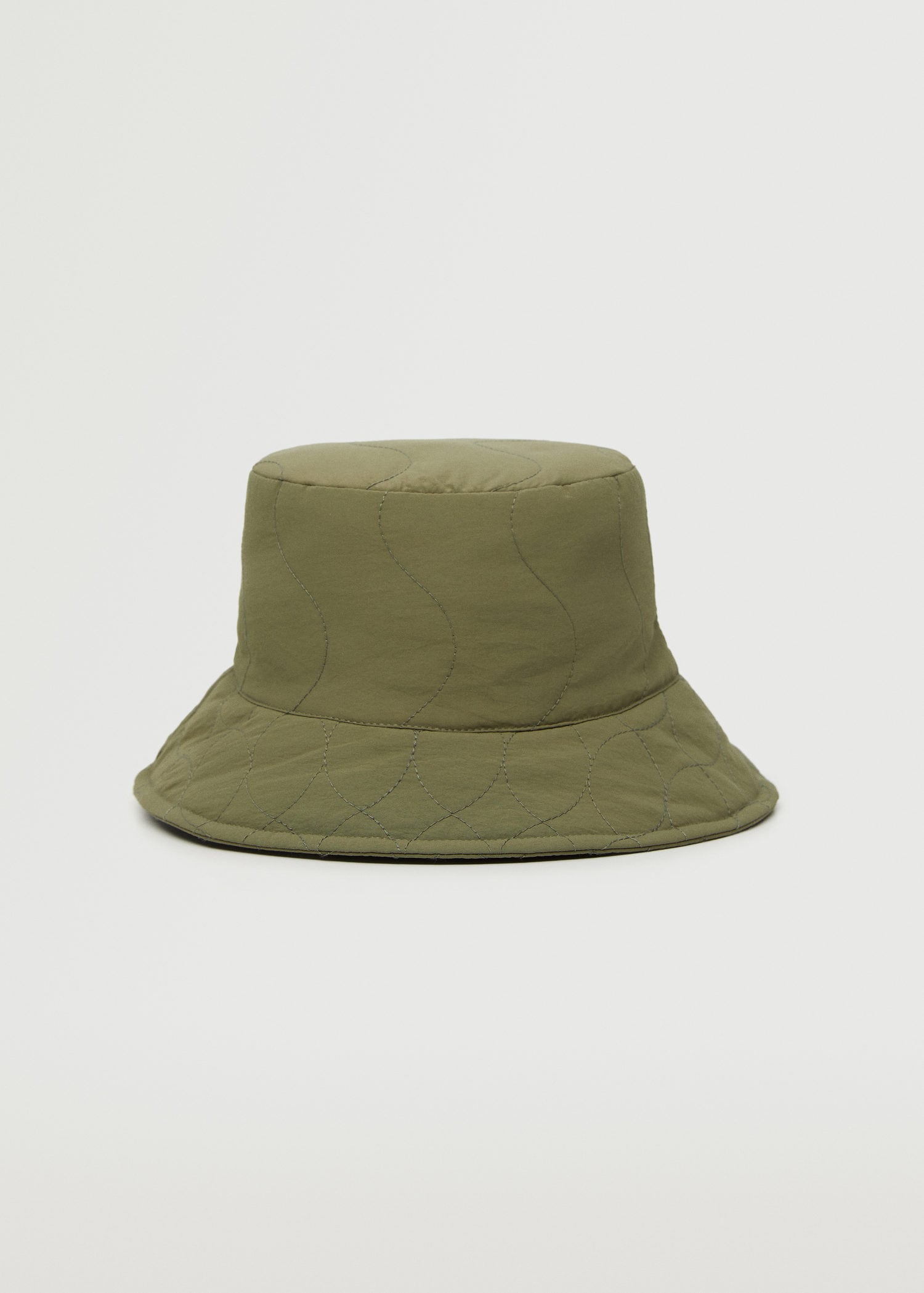 MANGO Texture Bucket Hat in Khaki | endource