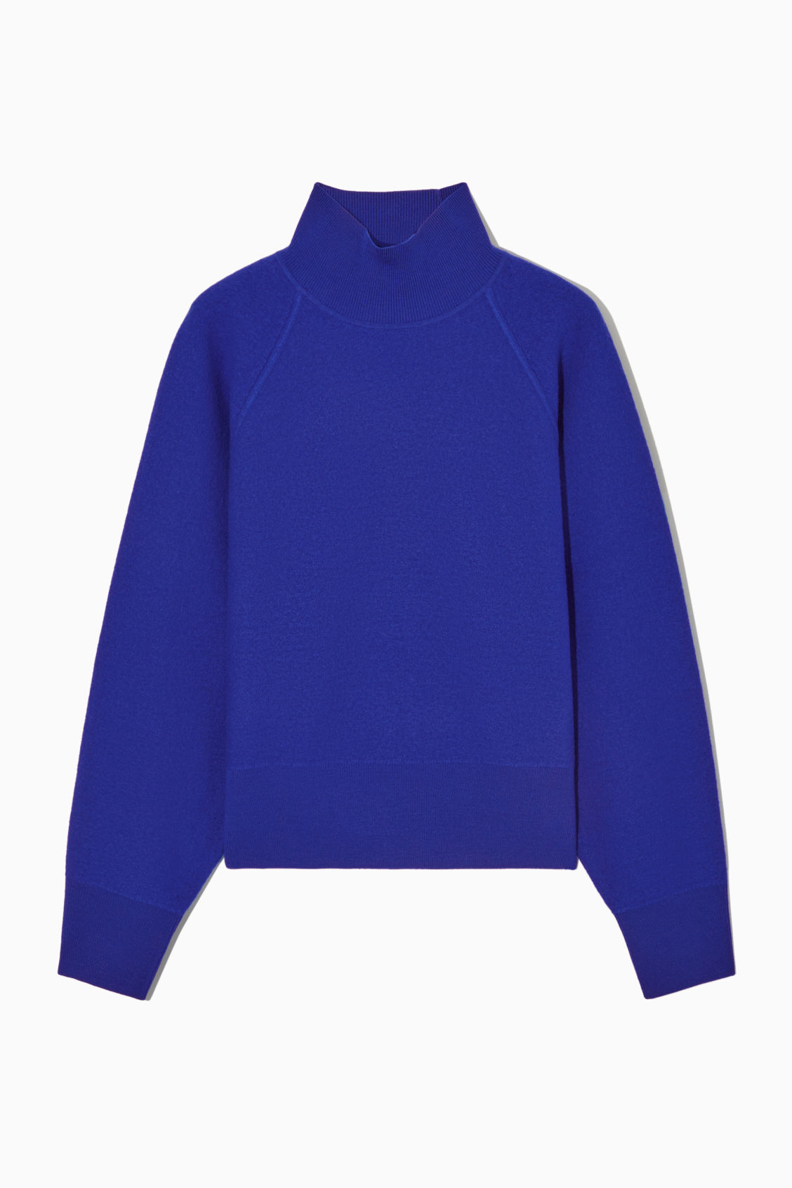COS Merino Wool Funnel-Neck Jumper in BRIGHT BLUE | endource