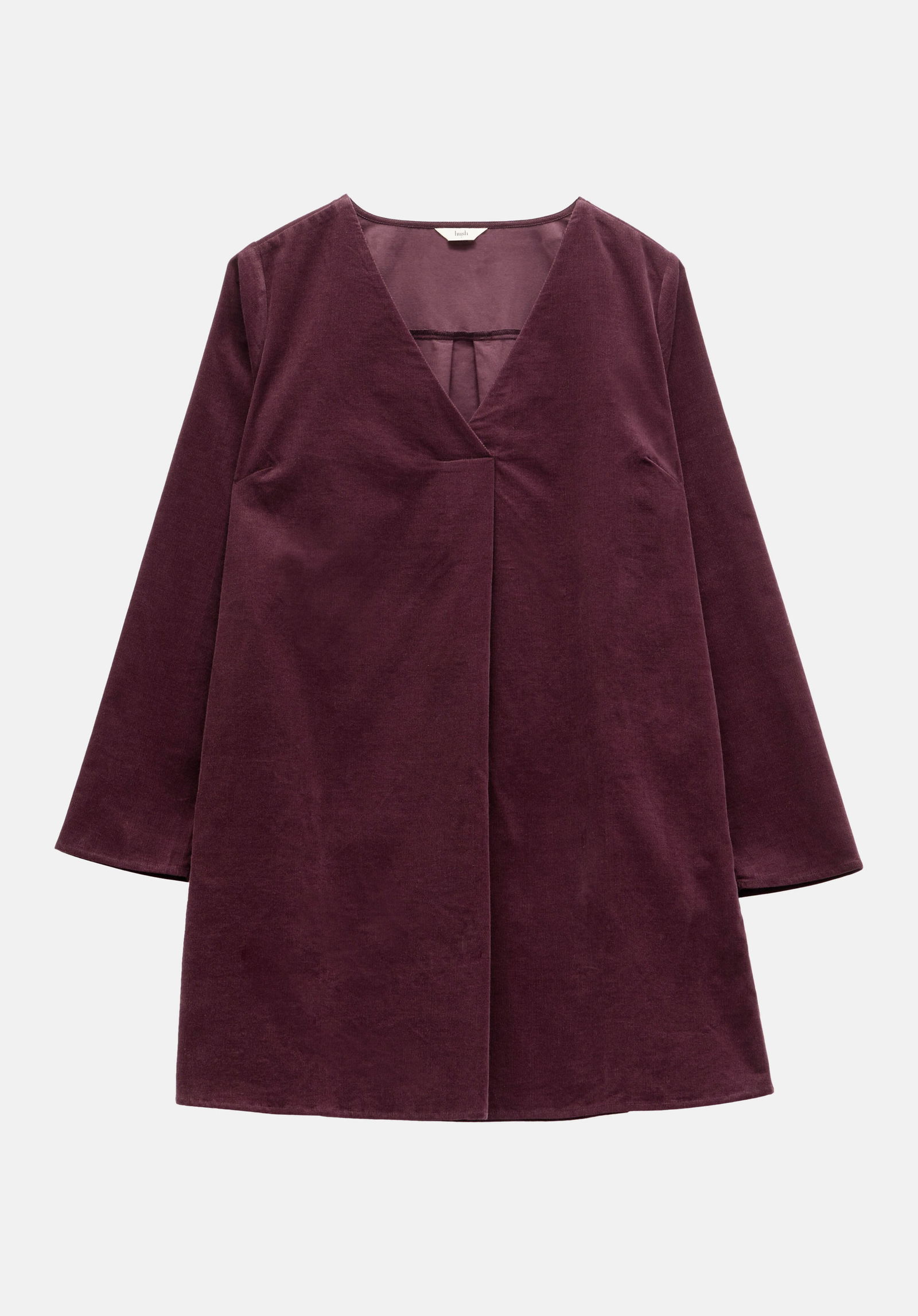 HUSH Emory Mini Cord Dress in Dark Berry | endource