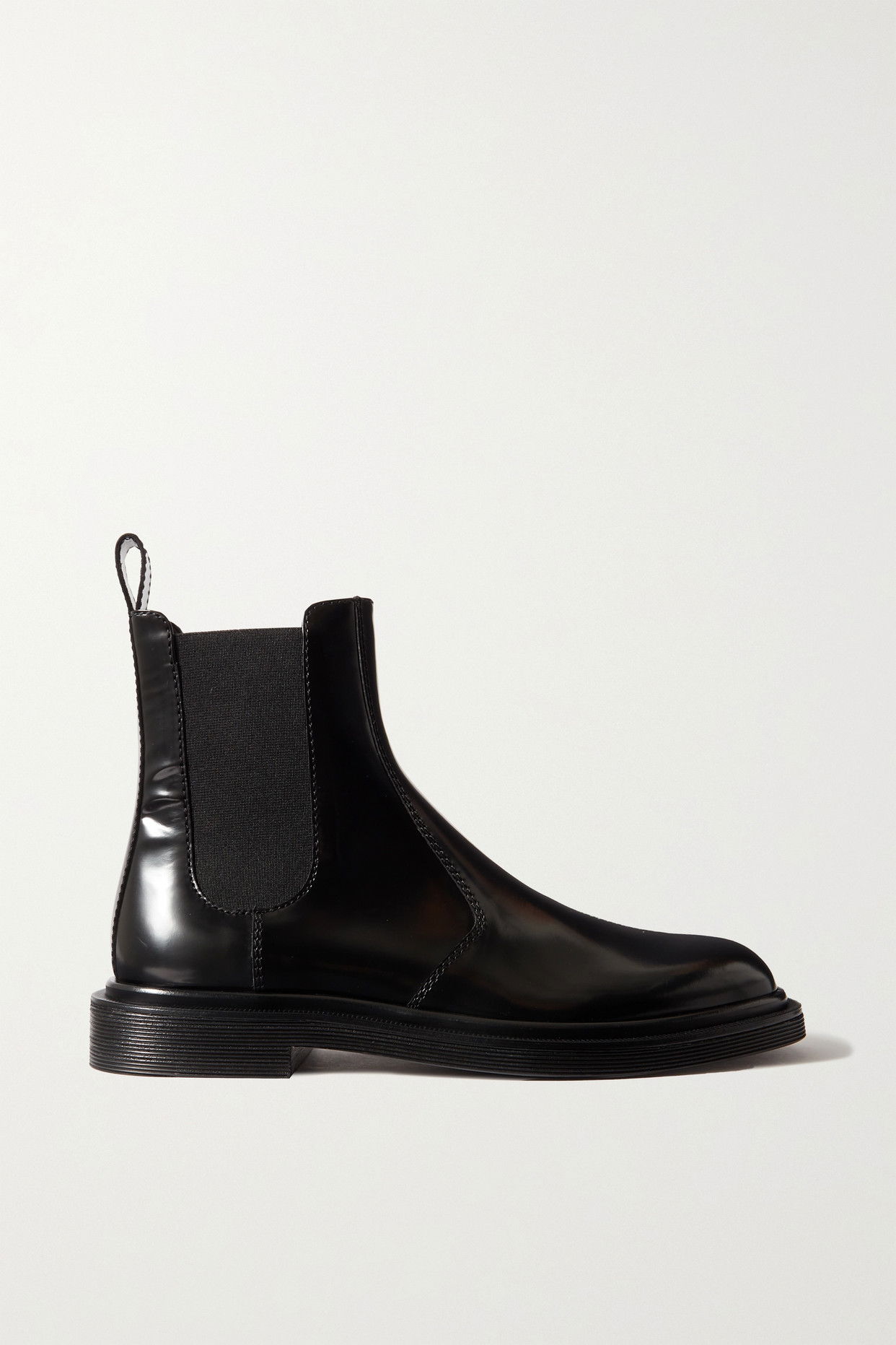 THE ROW Ranger Glossed-Leather Chelsea Boots in Black | endource