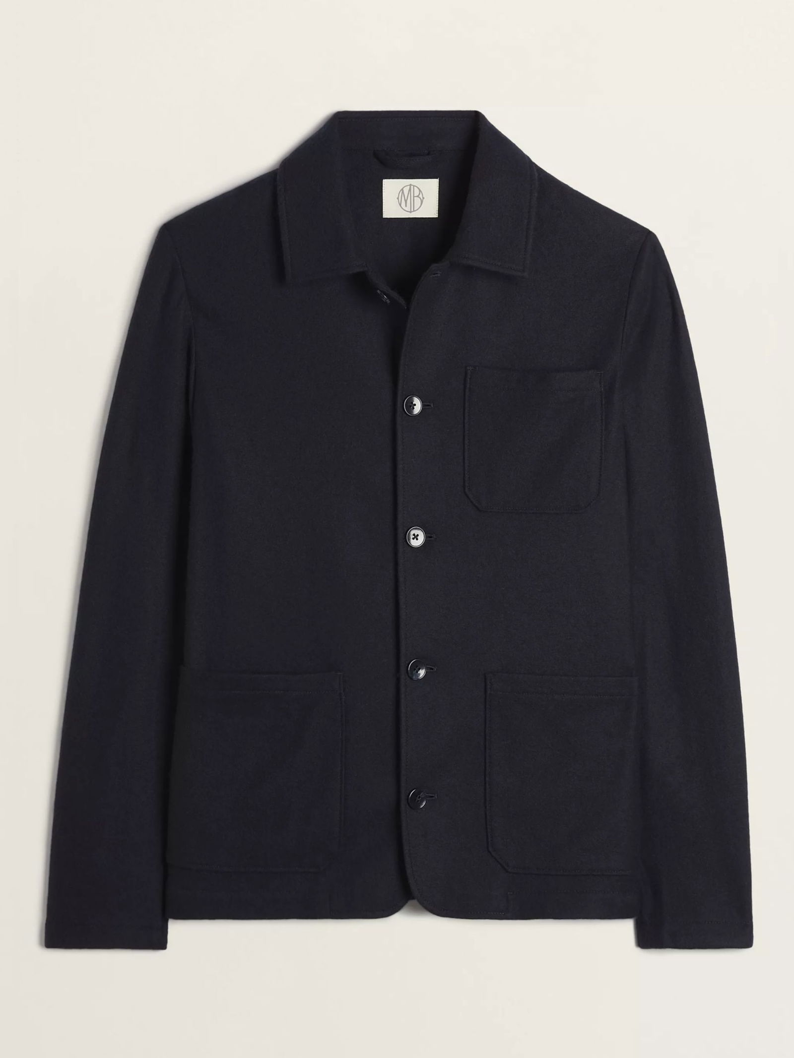 MOSS Wool Blend Shacket in Navy | Endource