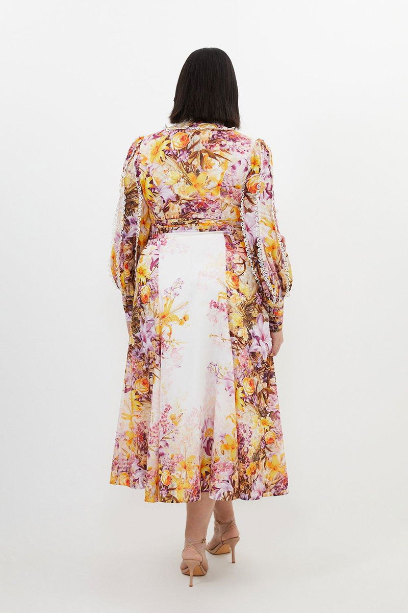 KAREN MILLEN Plus Size Trailing Floral Plunge Maxi Dress in Floral ...