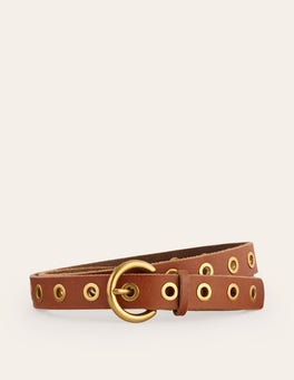 BODEN Eyelet Leather Belt in Tan | Endource