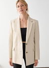 & OTHER STORIES Boxy Linen Blend Blazer in Beige | Endource
