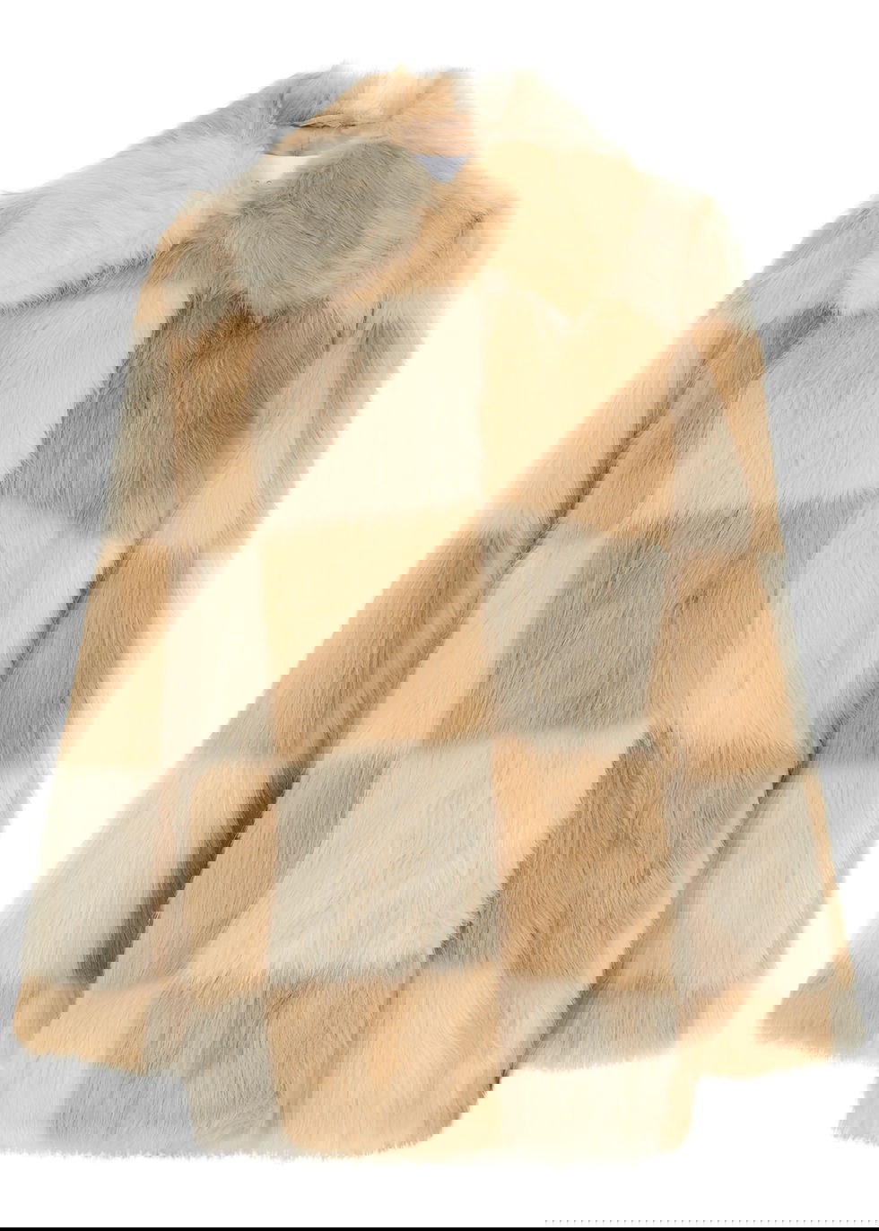 STAND STUDIO Nani Checked Faux Fur Jacket | endource