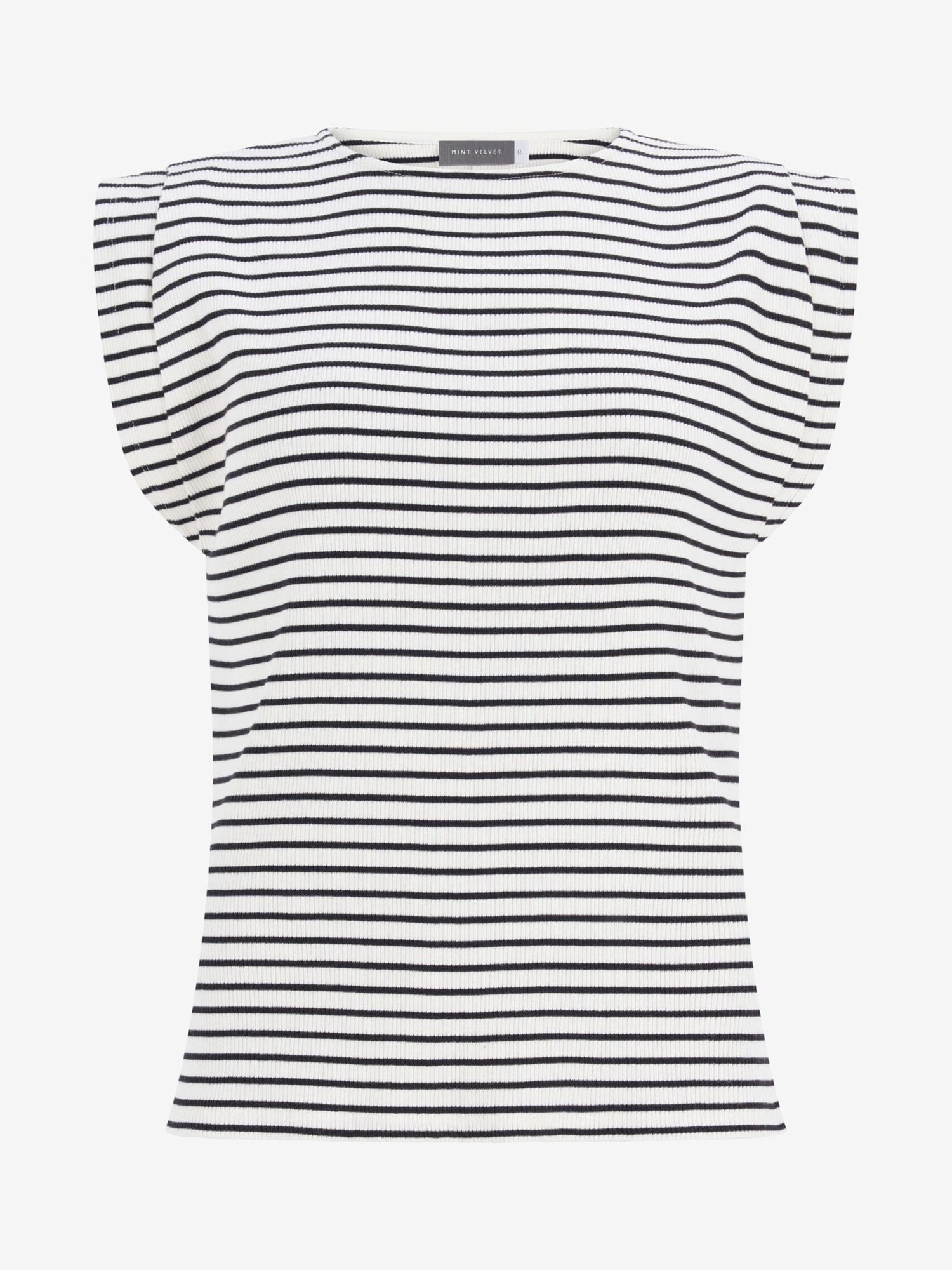MINT VELVET Extended Shoulder Stripe T-Shirt in Multi | endource