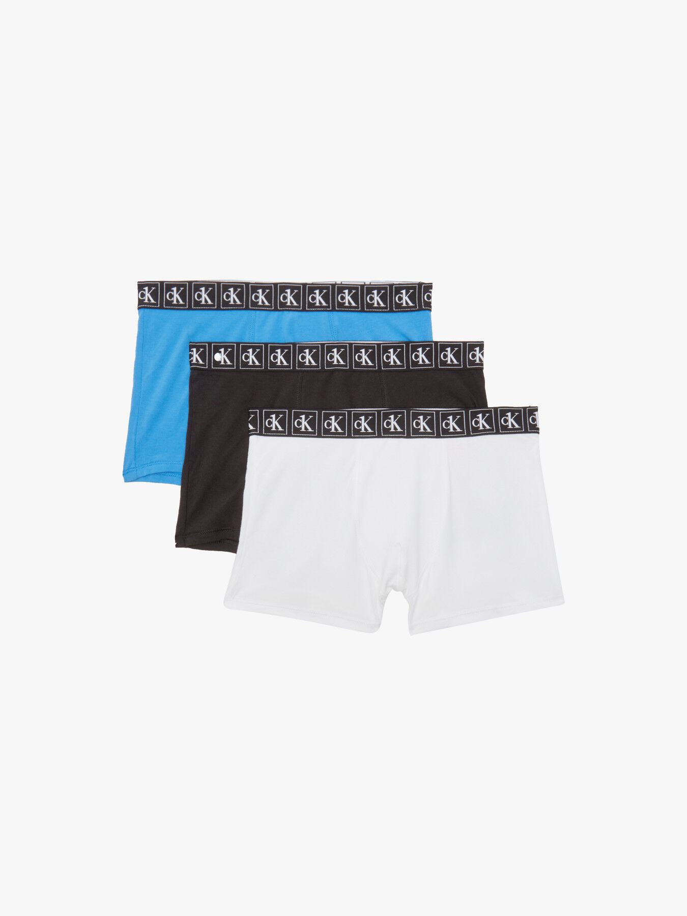 CALVIN KLEIN CK Trunks 3-Pack in Electric Aqua/Black/White | endource