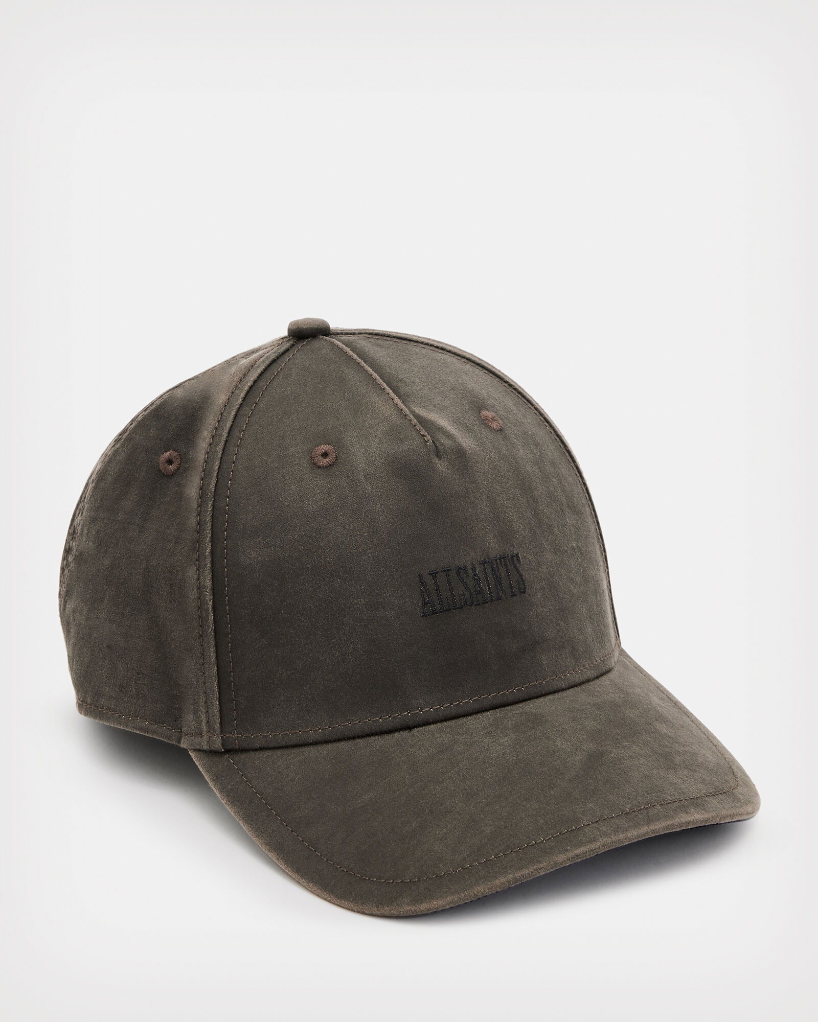ALLSAINTS State Wax Coated Baseball Cap in DK GREY/MAT GUNMTL | endource