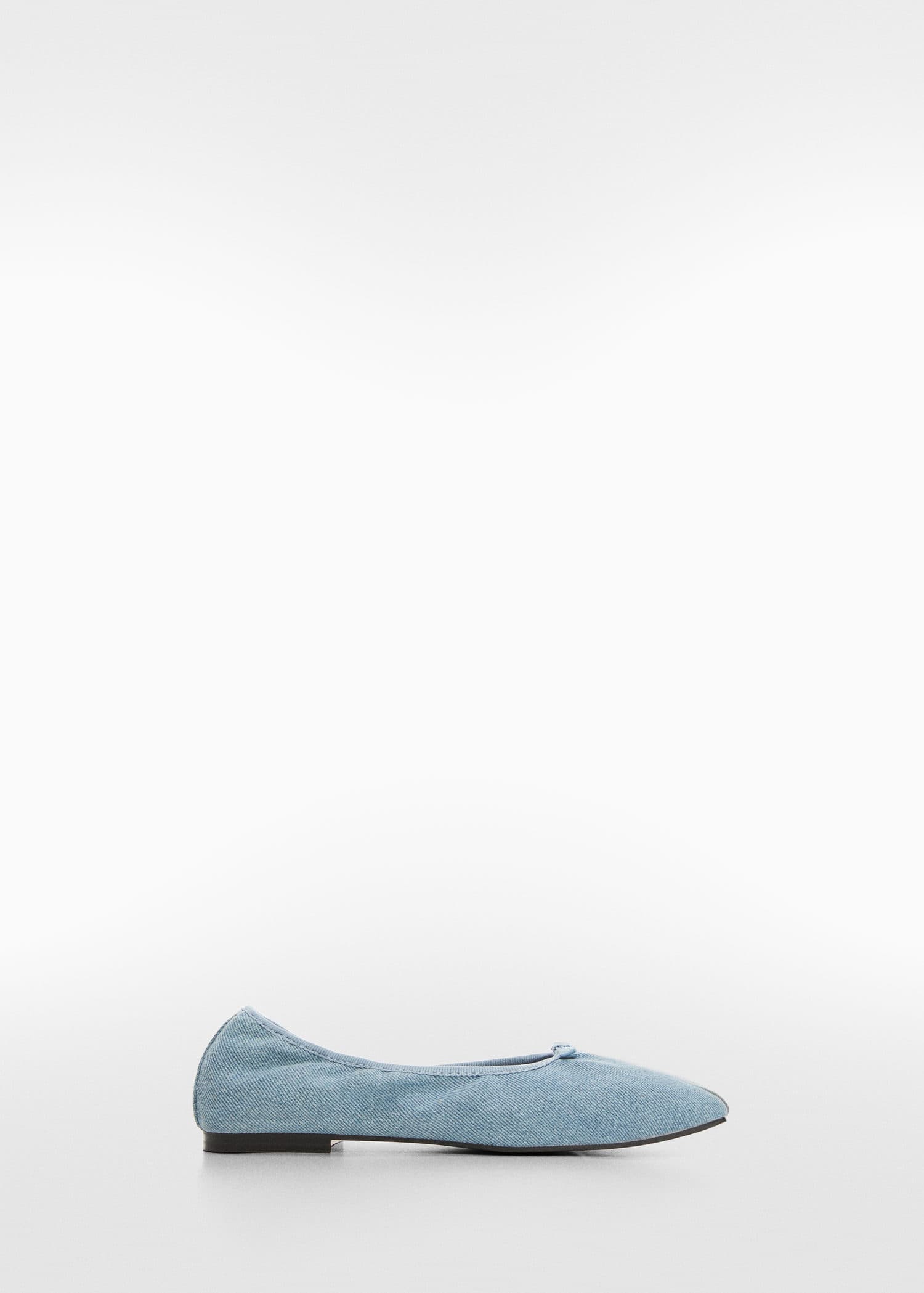 MANGO Denim Ballerinas Flat in Medium Blue | Endource