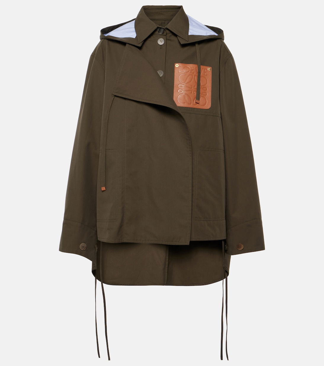 LOEWE Anagram Cotton Gabardine Parka in Green | endource