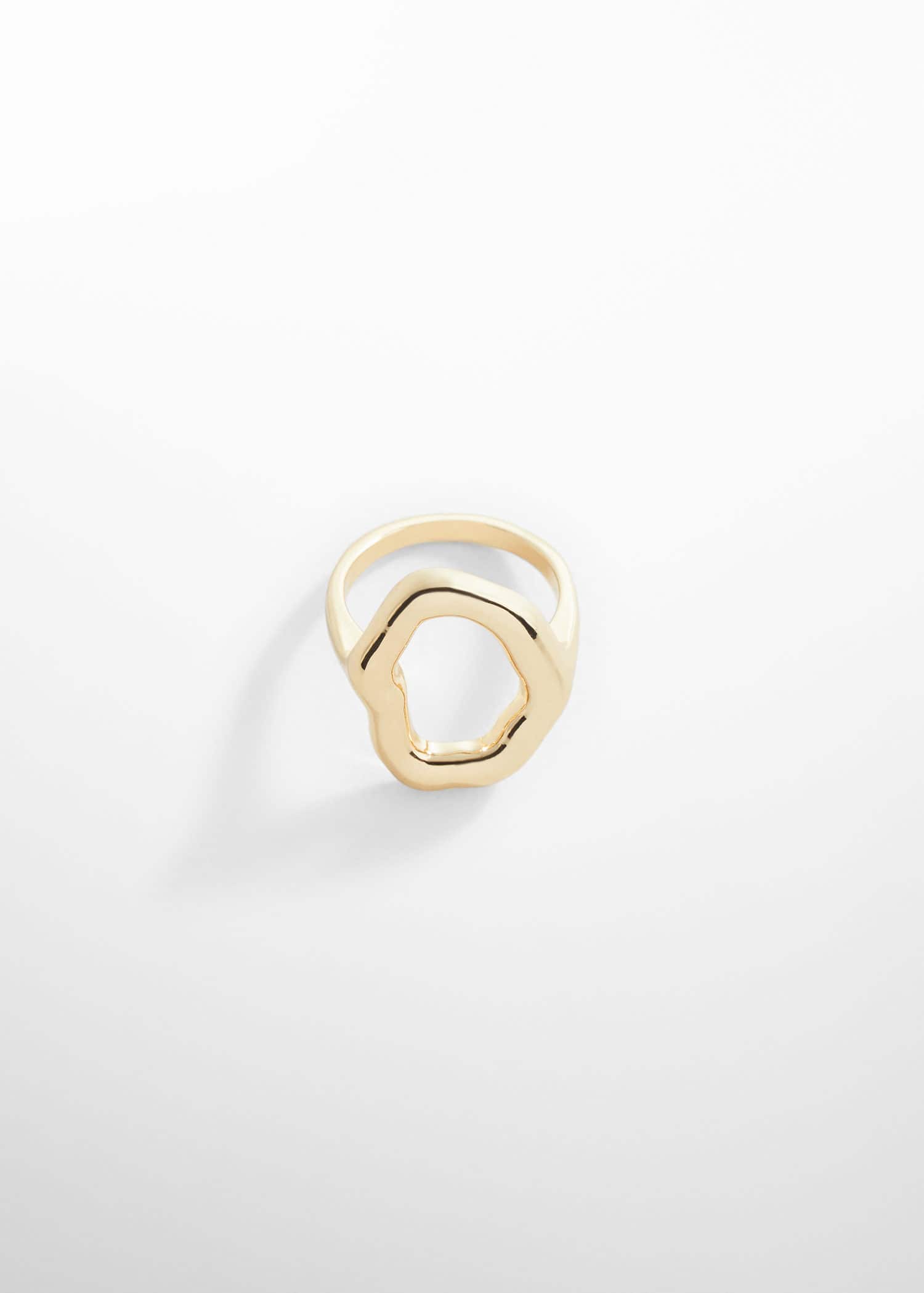MANGO Ring With Square Design in Gold | endource