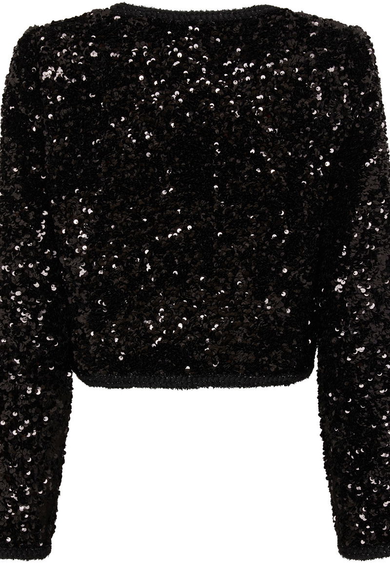 Self Portrait Cropped Diamanté Jacket In Black Endource