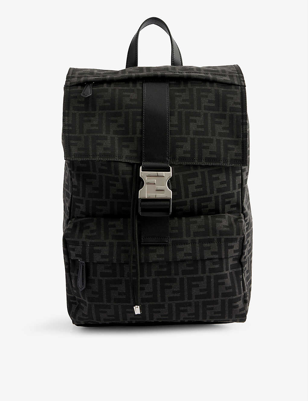 FENDI Baguette Woven And Leather Backpack in GREY | endource