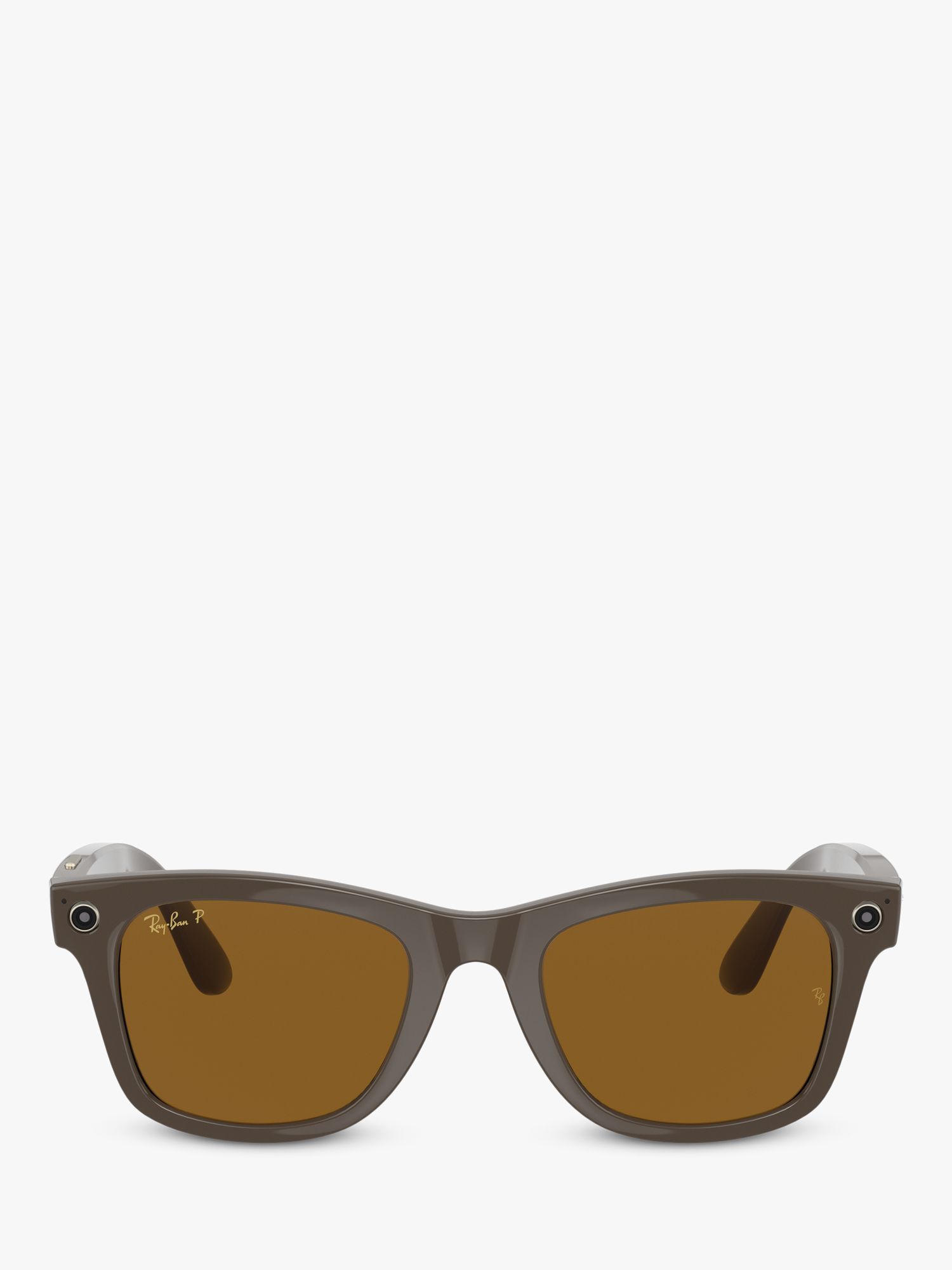 RAY-BAN Polarised Wayfarer Square Sunglasses in Shiny Brown | endource
