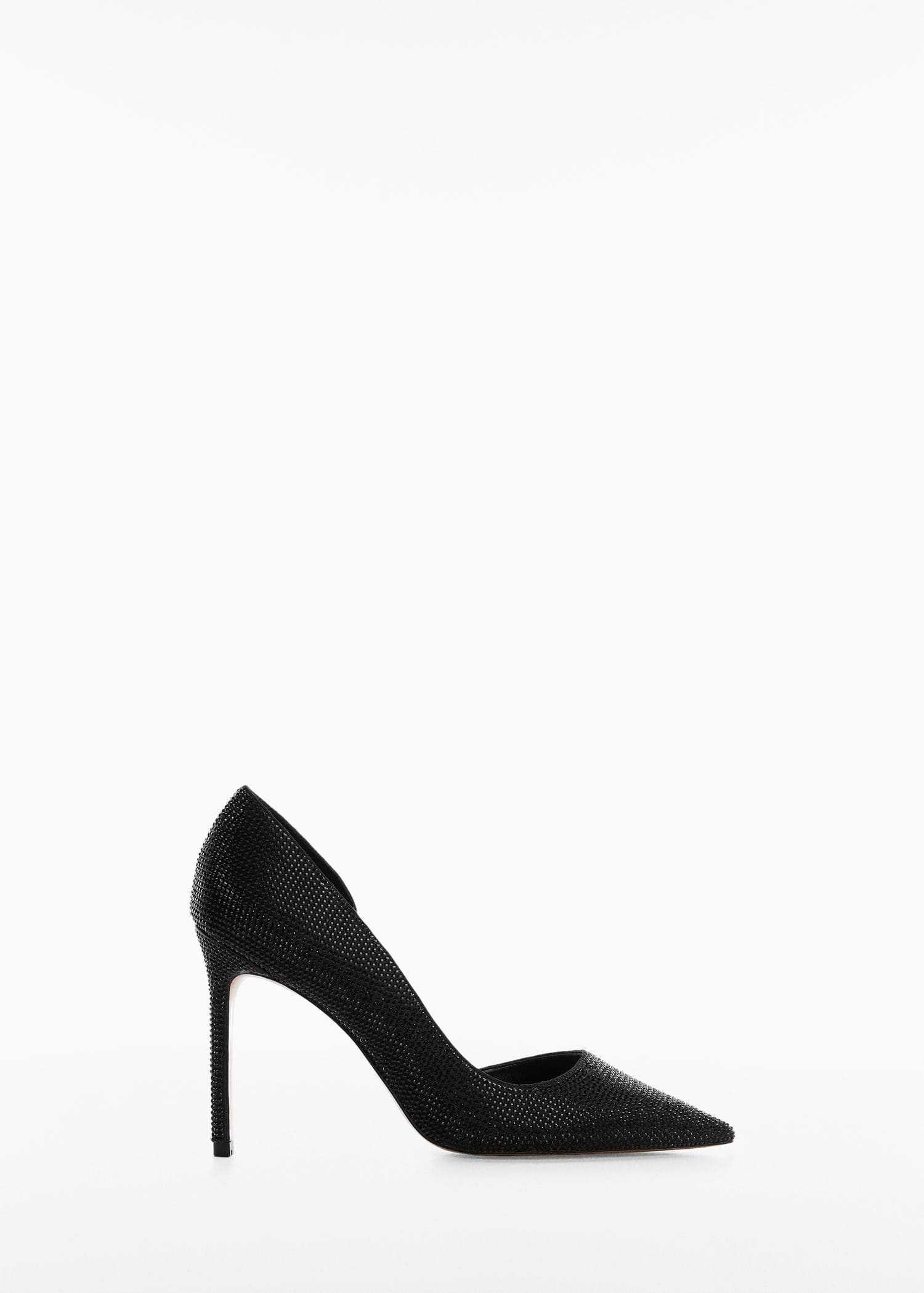 MANGO Rhinestone Heel Shoes in Black | endource
