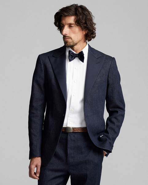 RALPH LAUREN RRL Indigo Denim Tuxedo Jacket in Blue | endource