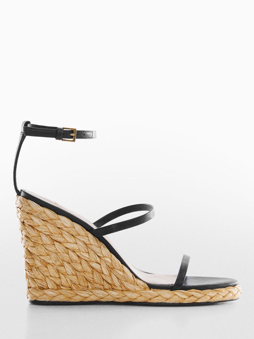 MANGO Wedge Heel Sandals in Black | endource