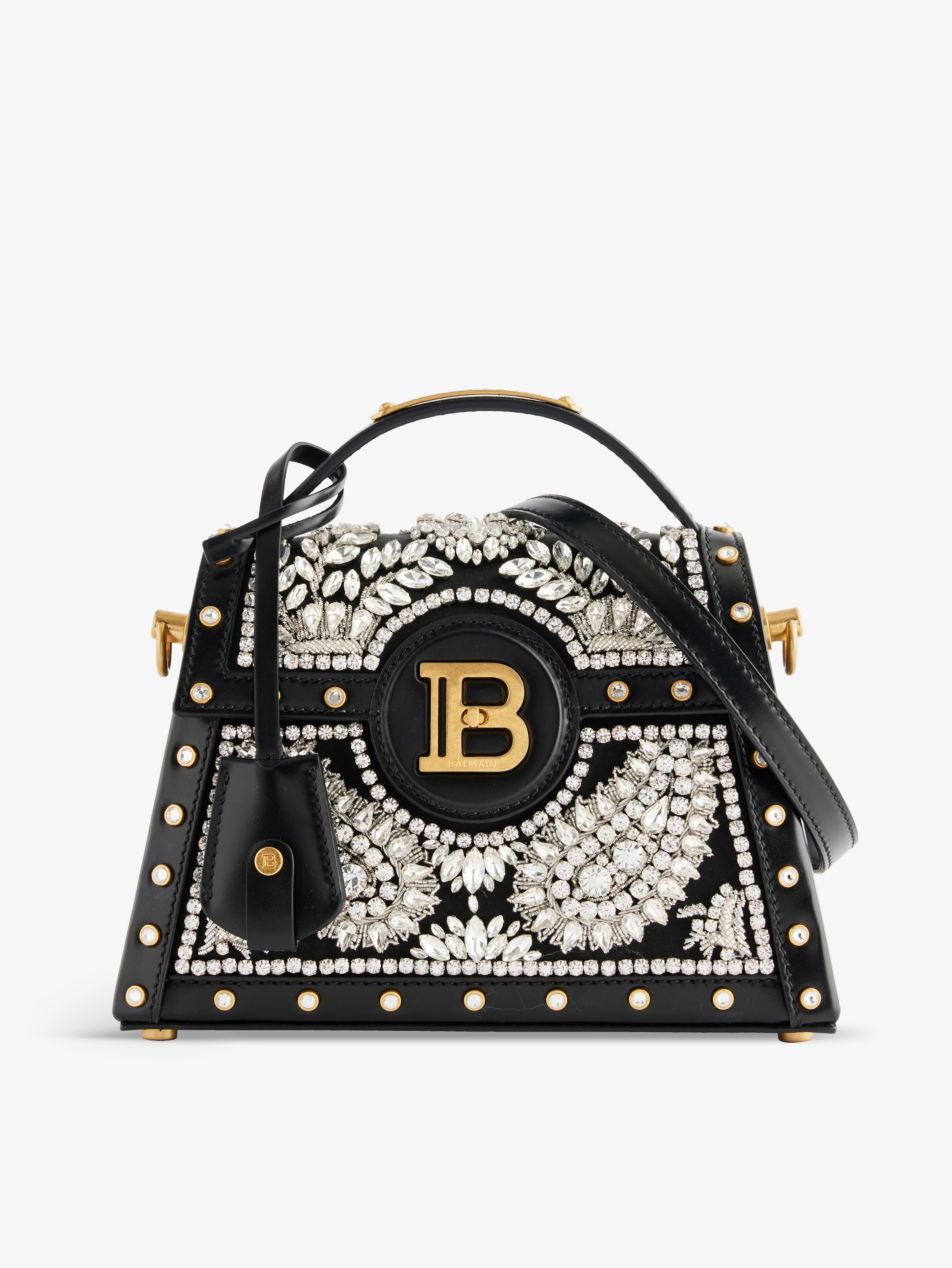 Balmain B-Buzz Dynasty Crystal-Embellished Leather Cross-Body Bag in ...