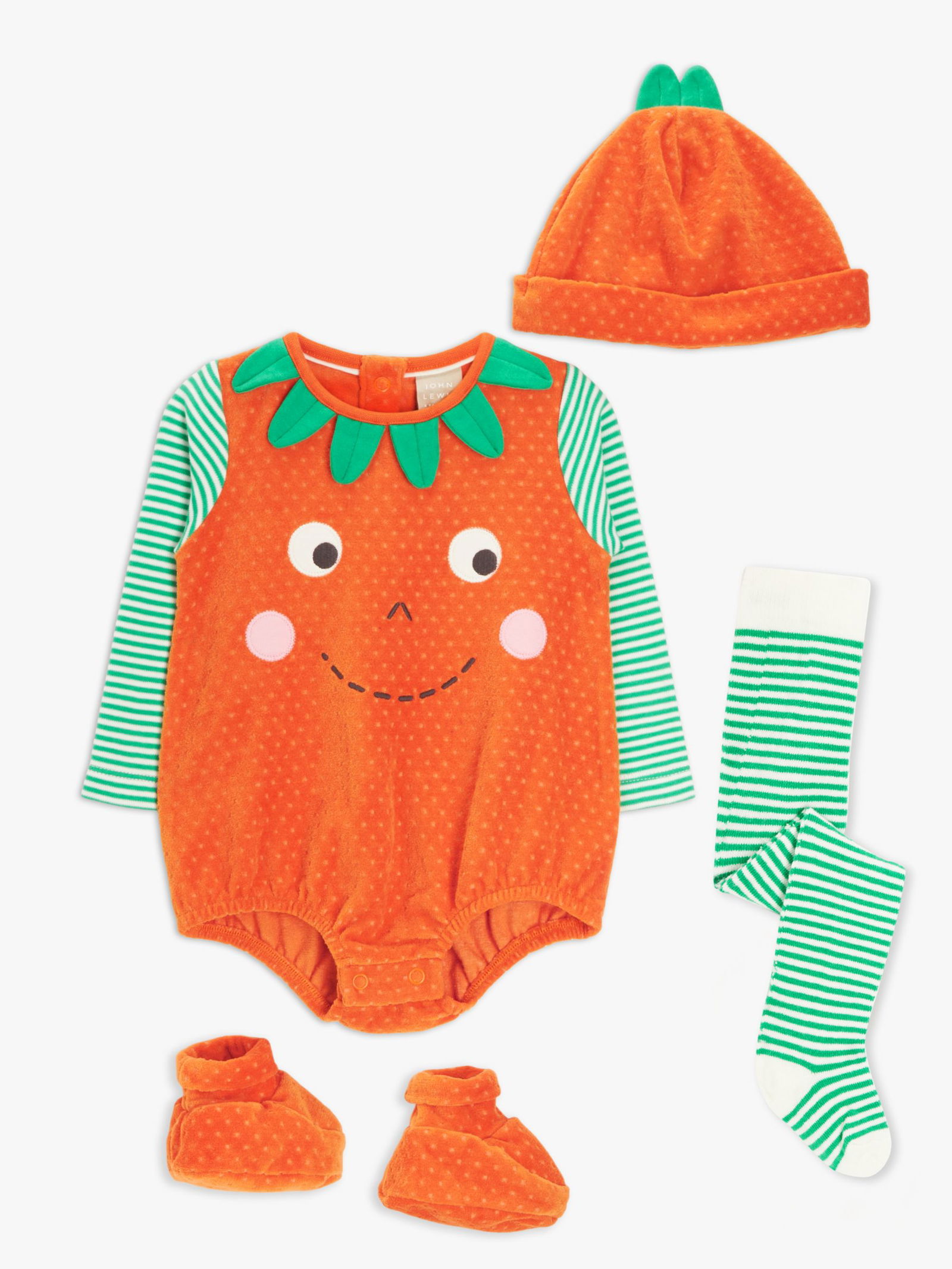 JOHN LEWIS Baby Pumpkin Stripe 4 Piece Costume Set | endource