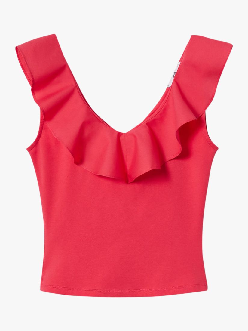 MANGO Ruffle Vest Top in Red | endource