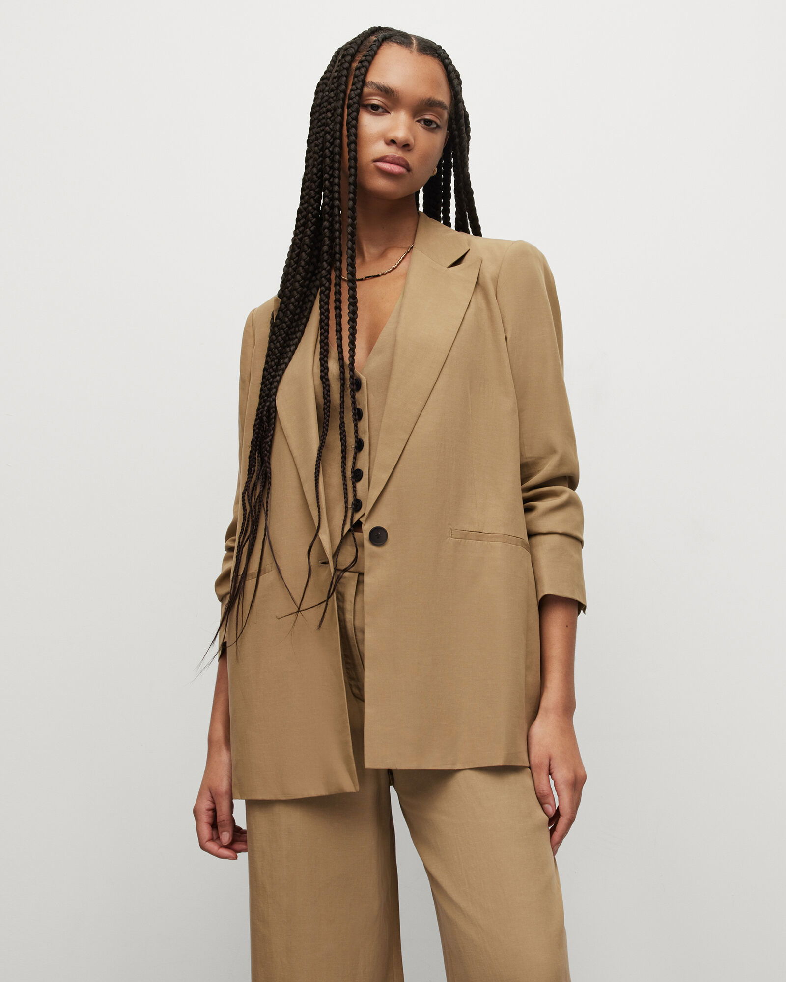 ALLSAINTS Yolanda Lyn Linen Blazer | endource
