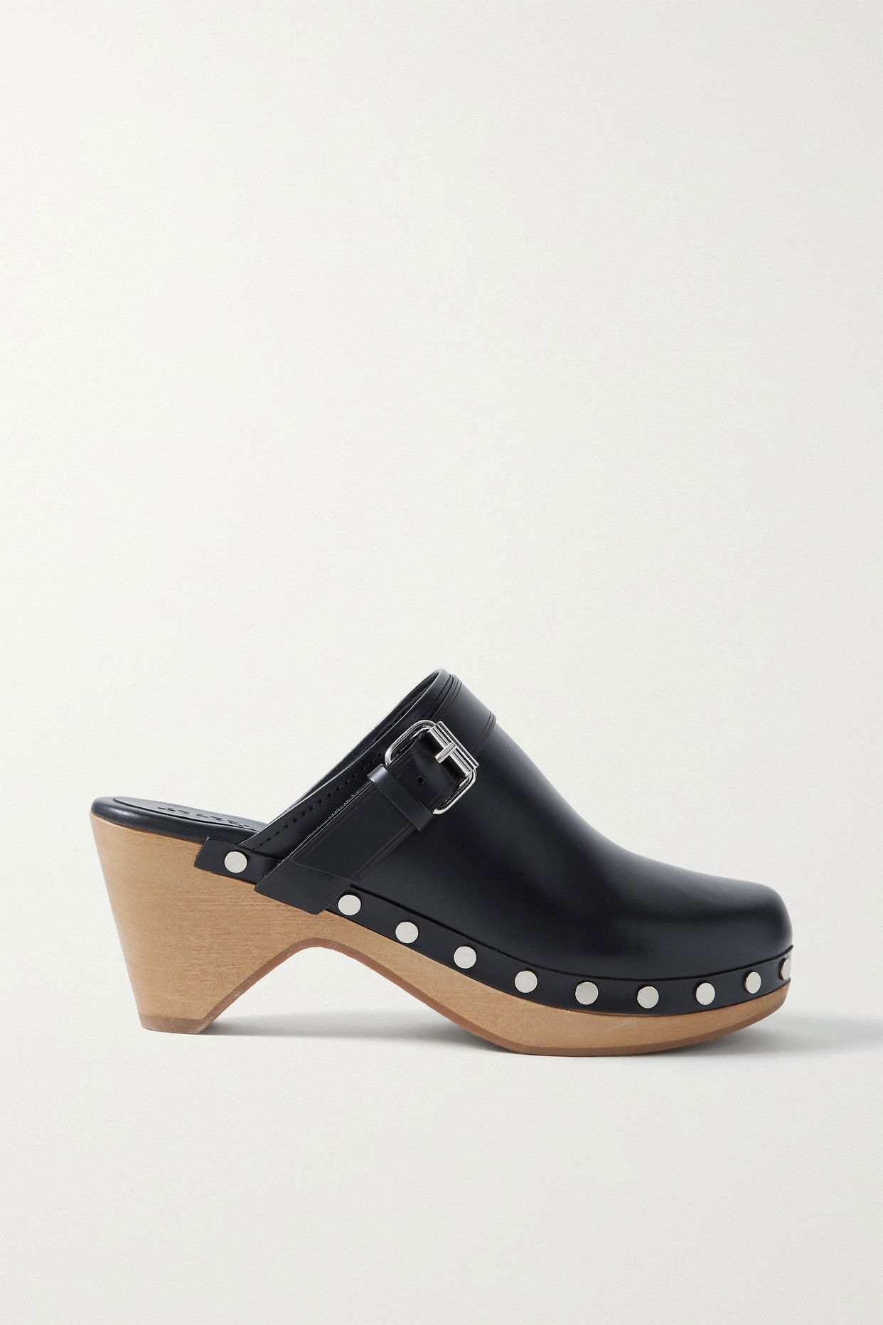 ISABEL MARANT Titya Studded Leather Clogs in Black | endource