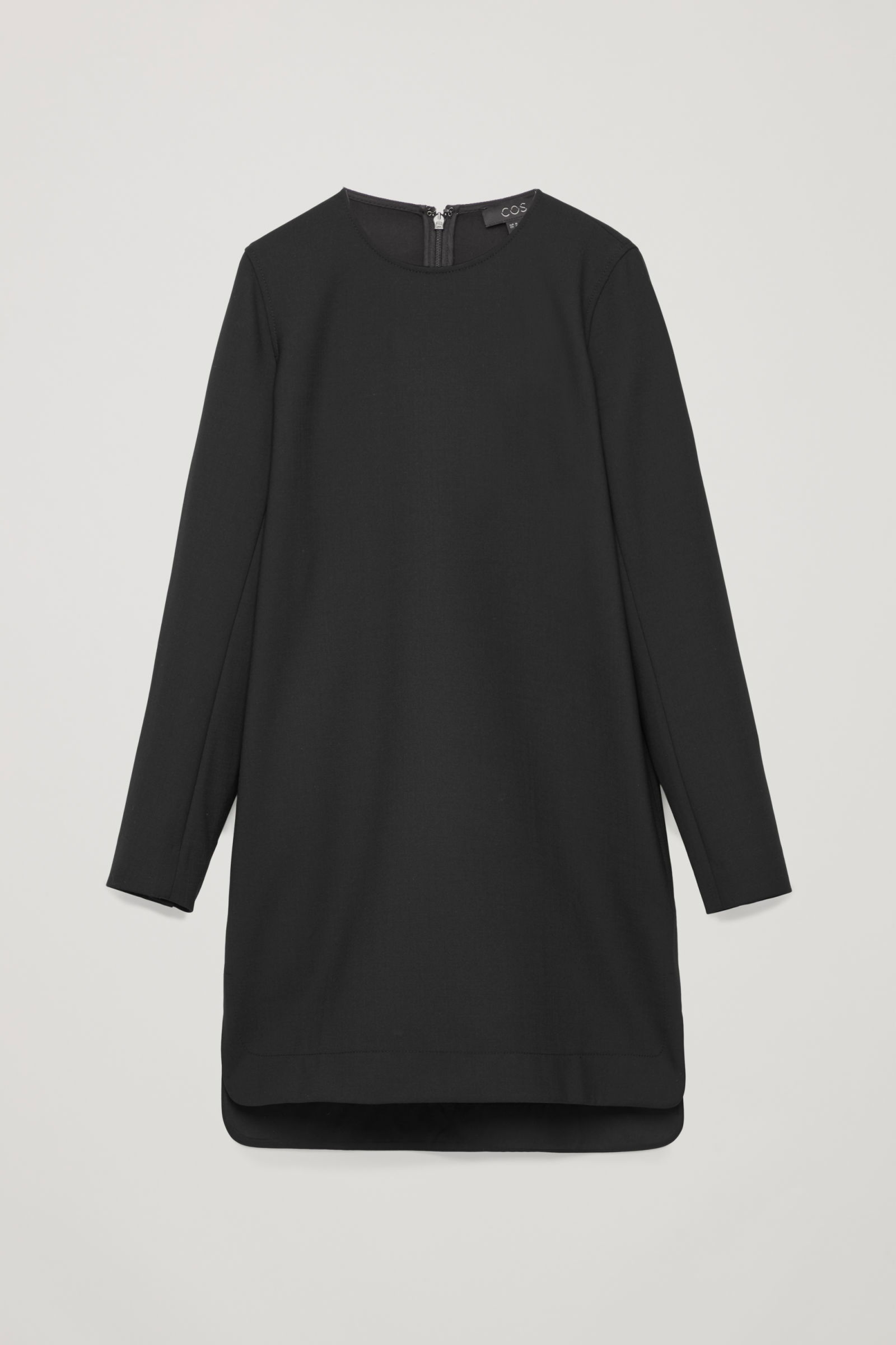 COS Short Dress with Buttoned Sleeves in Black | endource