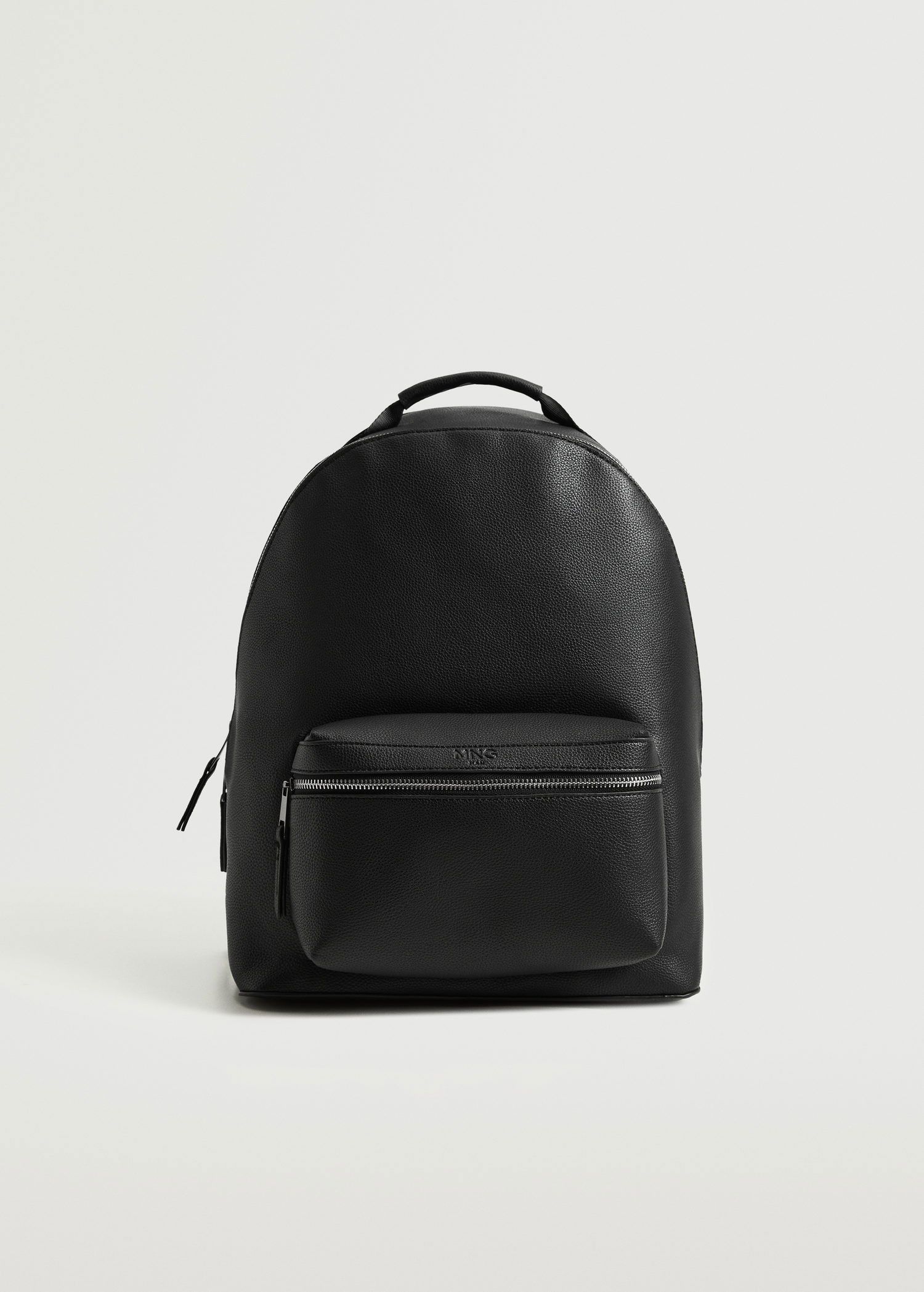 MANGO Faux Leather Backpack in Black | endource