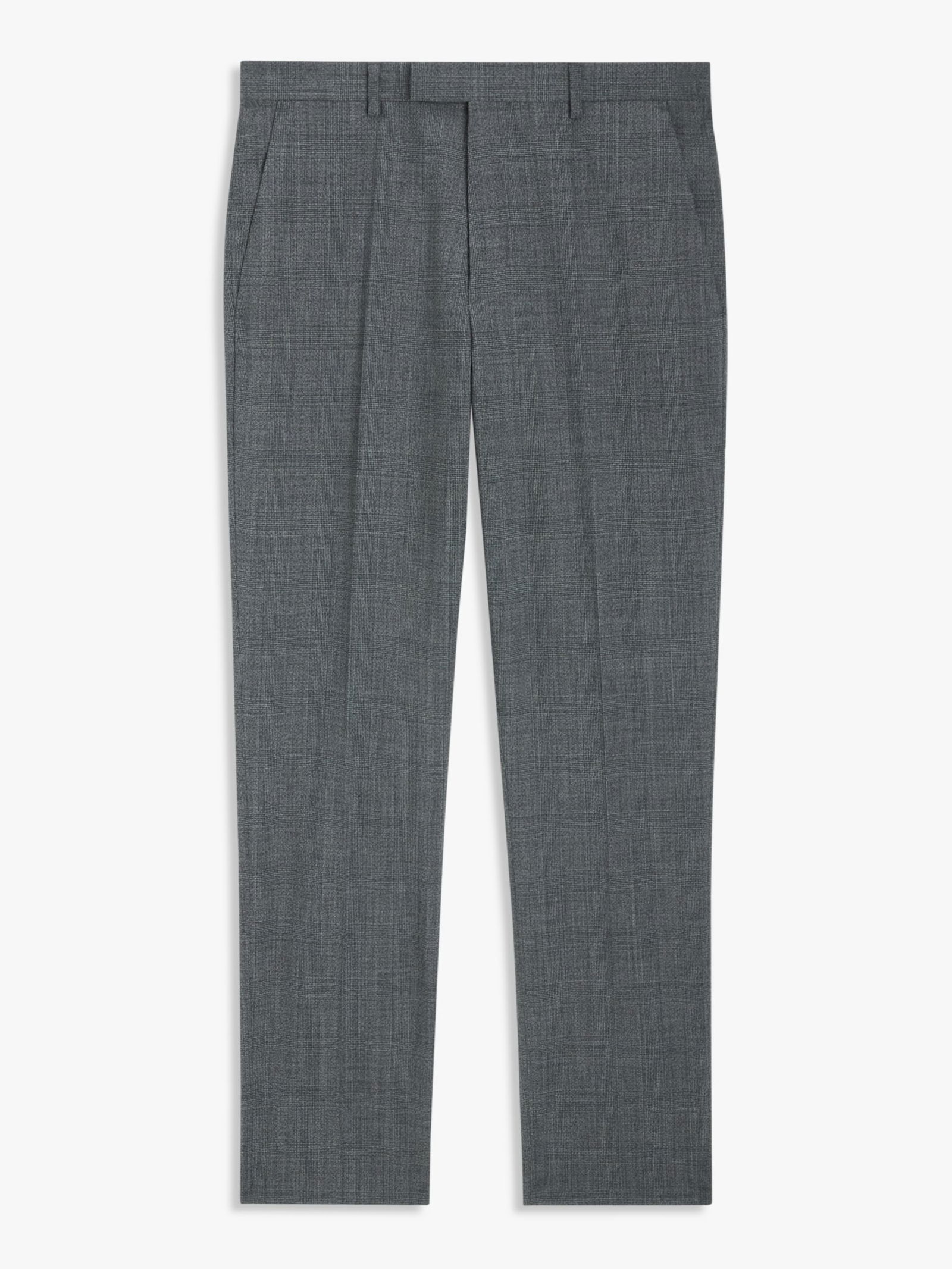 KIN Wool Blend Check Slim Fit Suit Trousers in Charcoal | endource