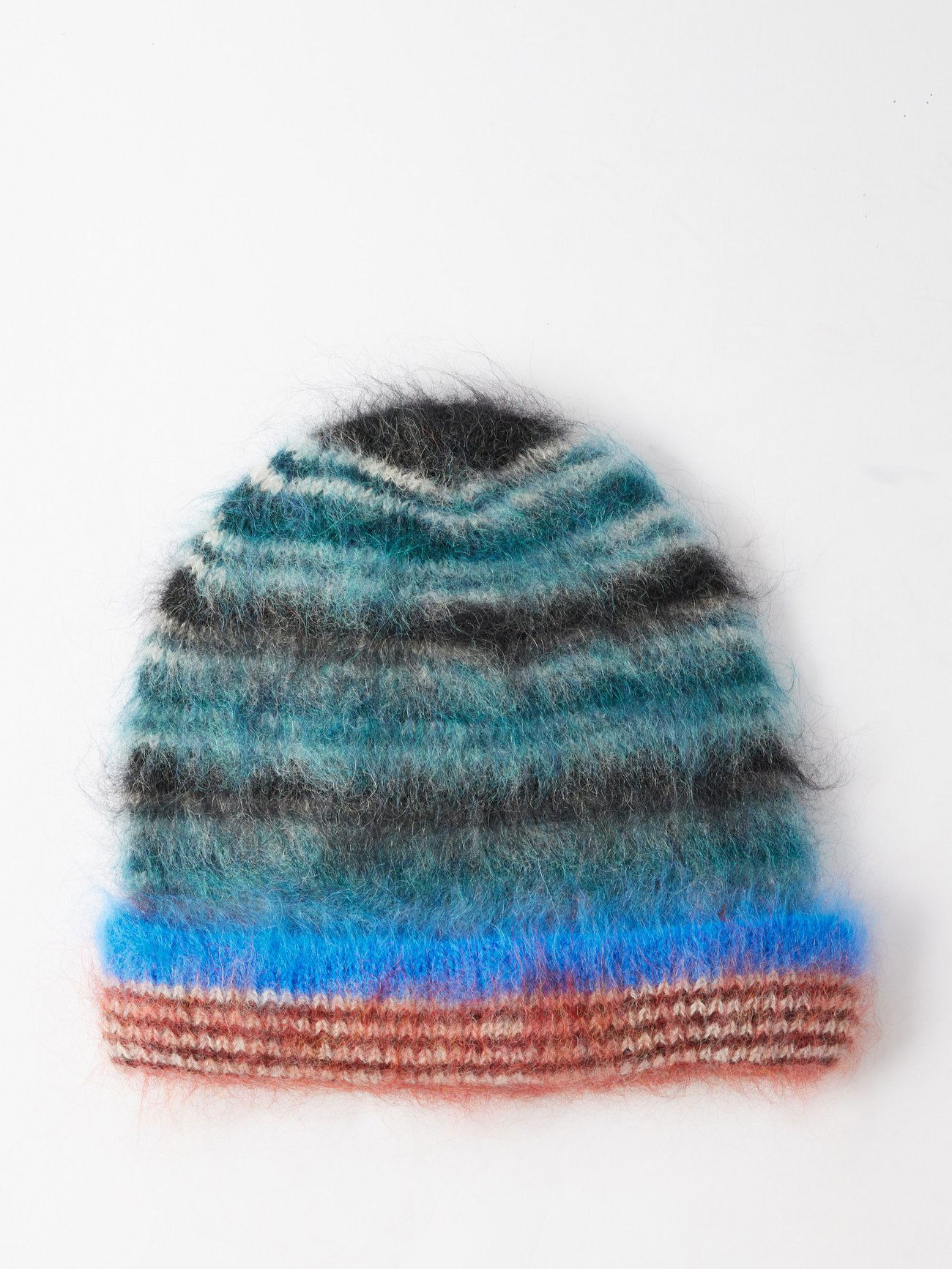 ISABEL MARANT Dwain Striped Brushed Mohair-Blend Beanie Hat in Blue ...