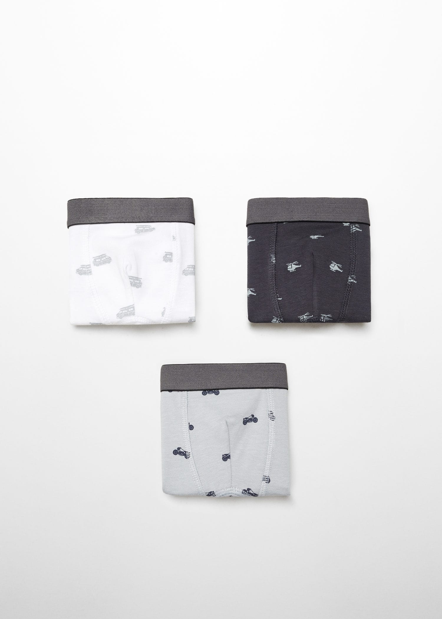 MANGO Printed Boxer Shorts 3 Pack in Off White | endource