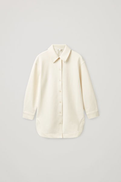 COS Organic Cotton Mix Overshirt in white | Endource