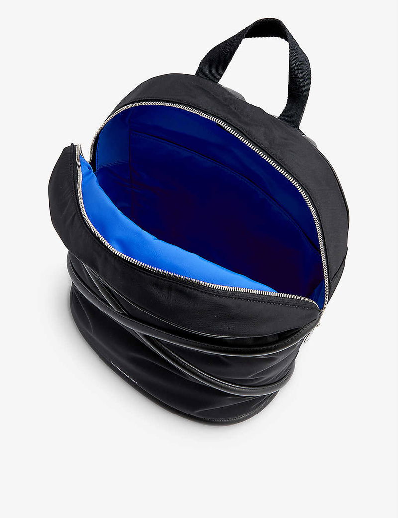 ALEXANDER MCQUEEN Logo-Print Shell Backpack in BLACK | Endource