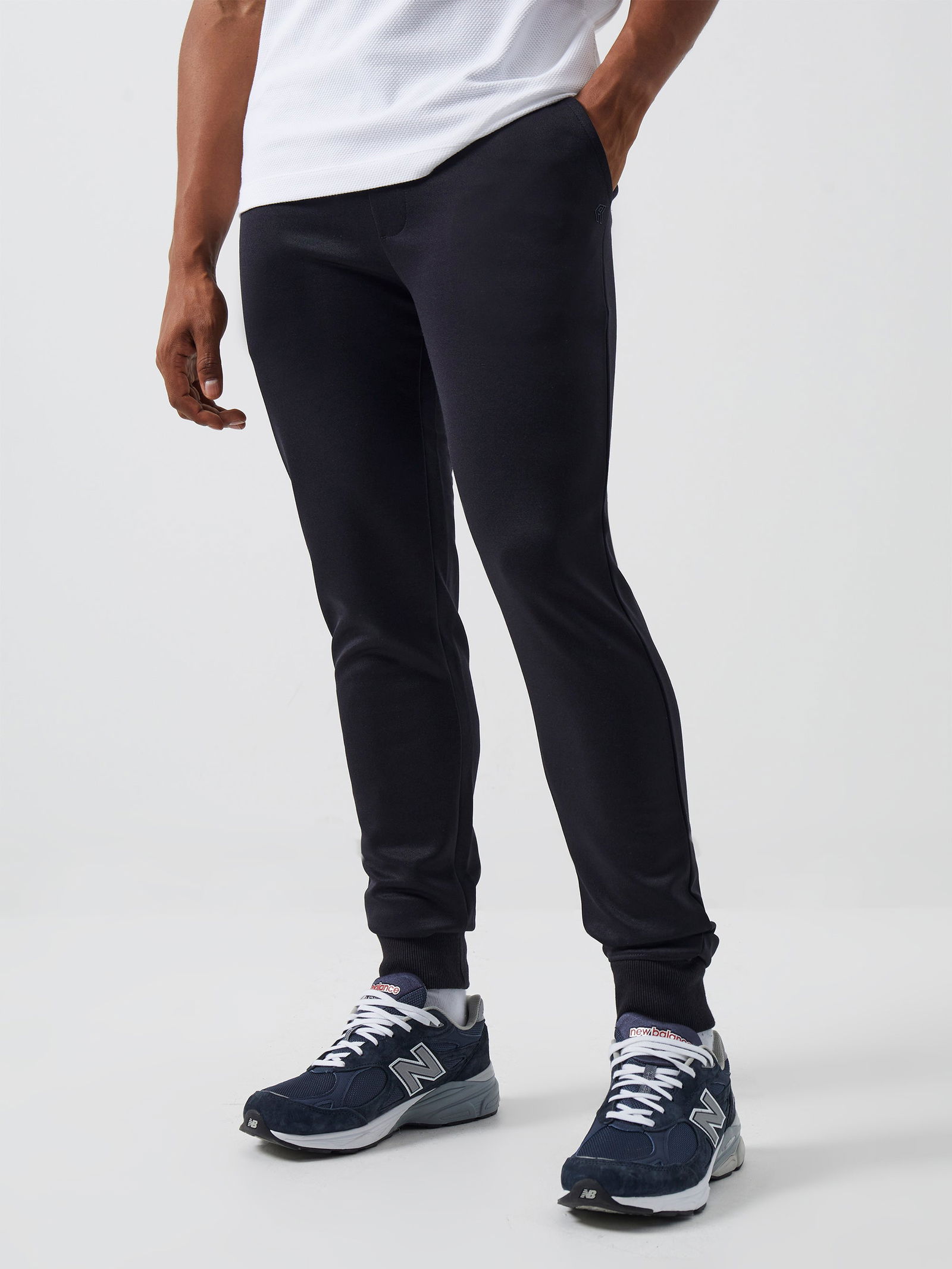 FRENCH CONNECTION Tricot Logo Joggers in Dark Navy | endource