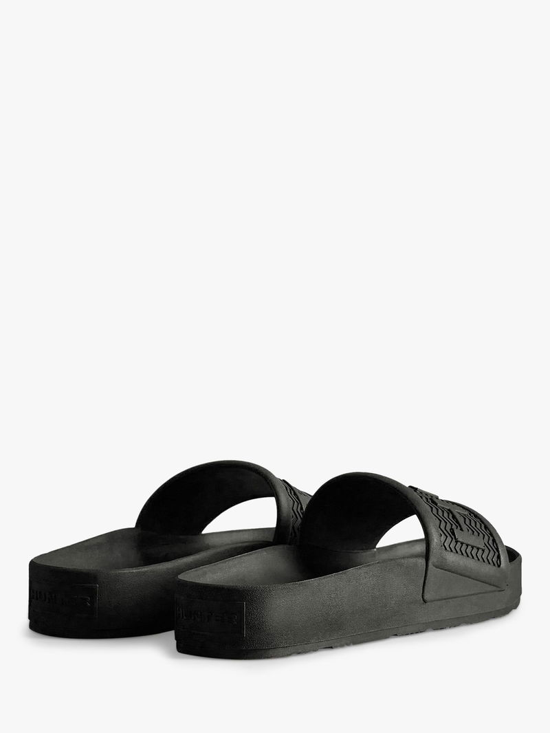 HUNTER Bloom Algae Foam Sliders in Black | Endource