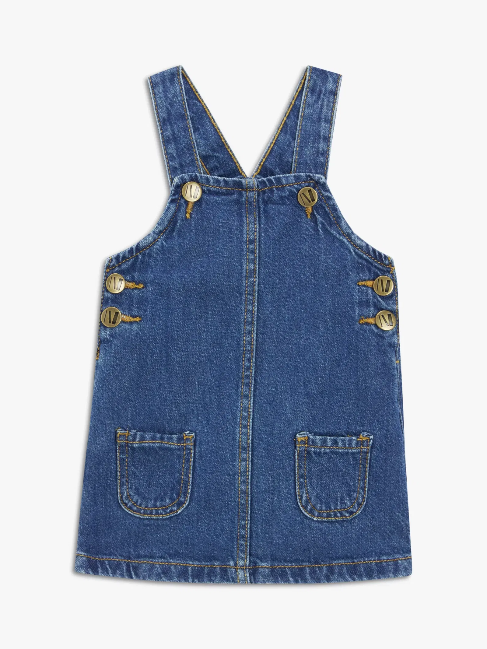 JOHN LEWIS Baby Denim Pinny Dress in Blue Denim | endource