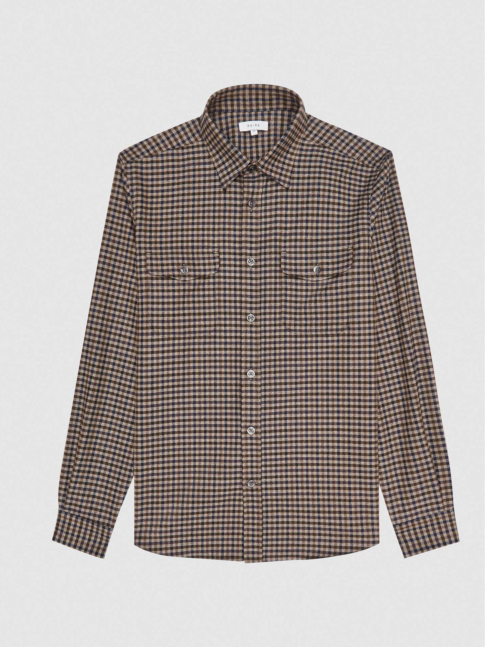 REISS Buck Checked Twin Pocket Overshirt | endource