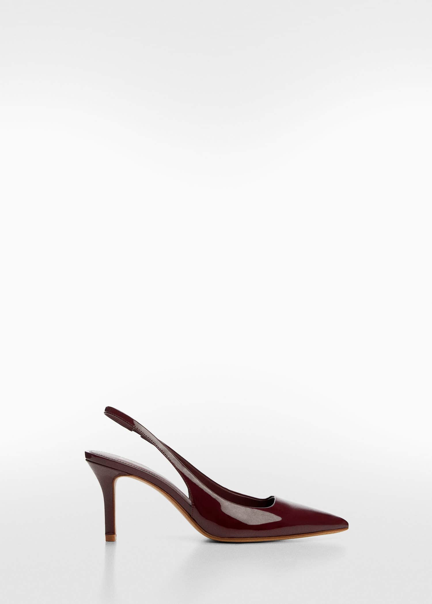 MANGO Pointed Toe Shoe With Heel in Burgundy | endource