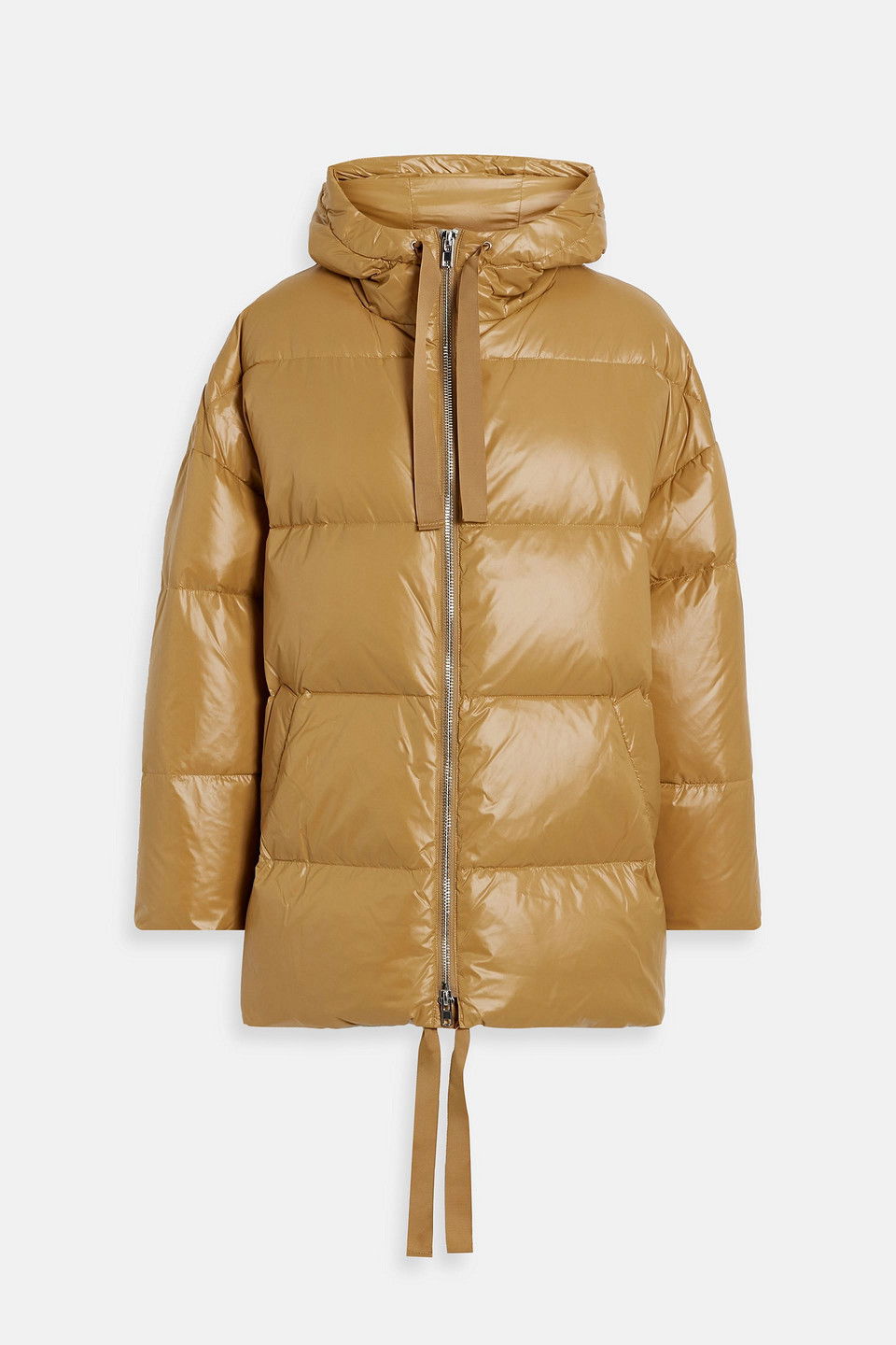STAND STUDIO Adeline Quilted Shell Hooded Down Jacket in Yellow | endource