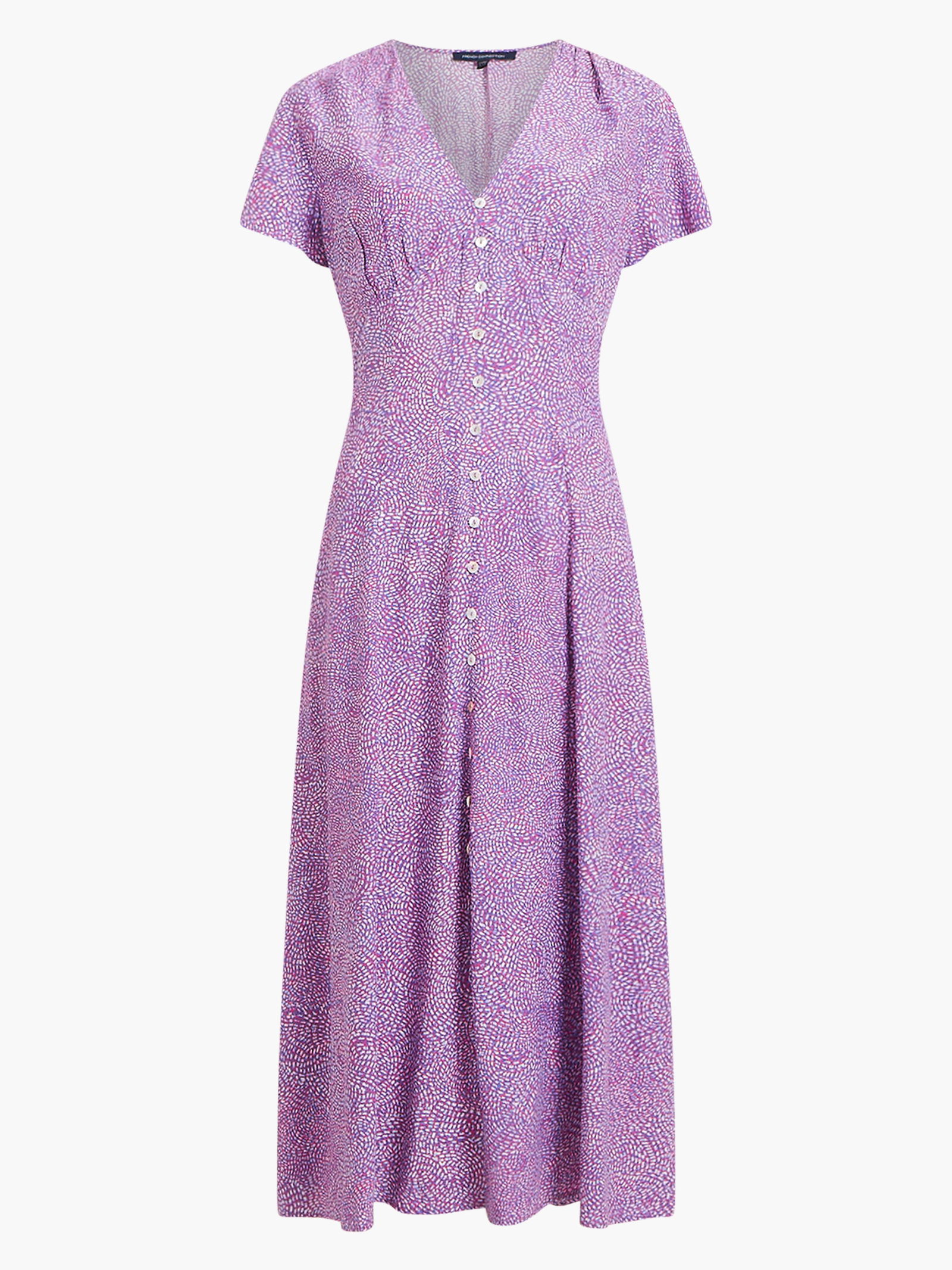 FRENCH CONNECTION Bernice Eco Delphine V-Neck Midi Dress in Black ...