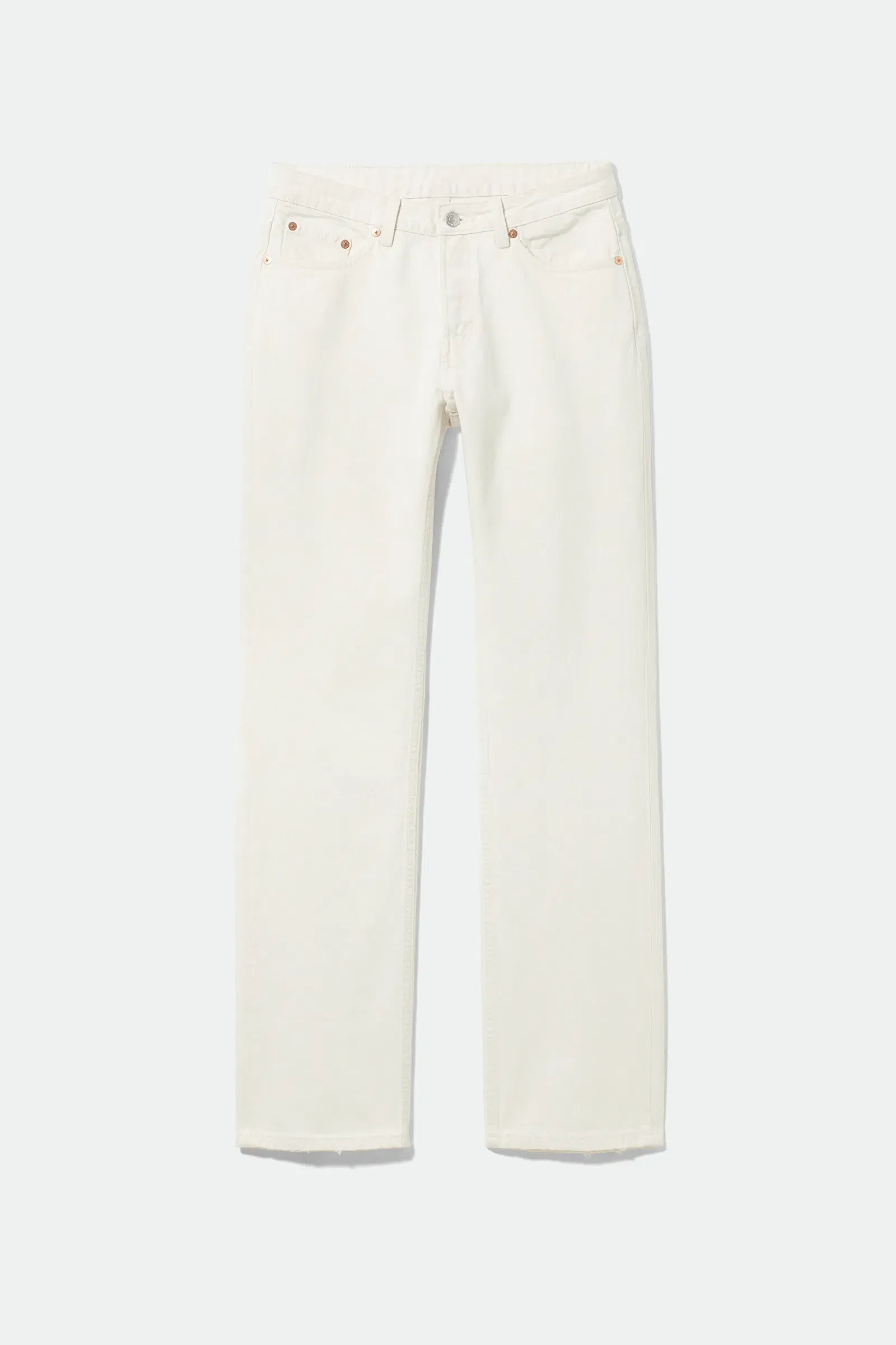 WEEKDAY Pin Mid Straight Jeans in White | Endource